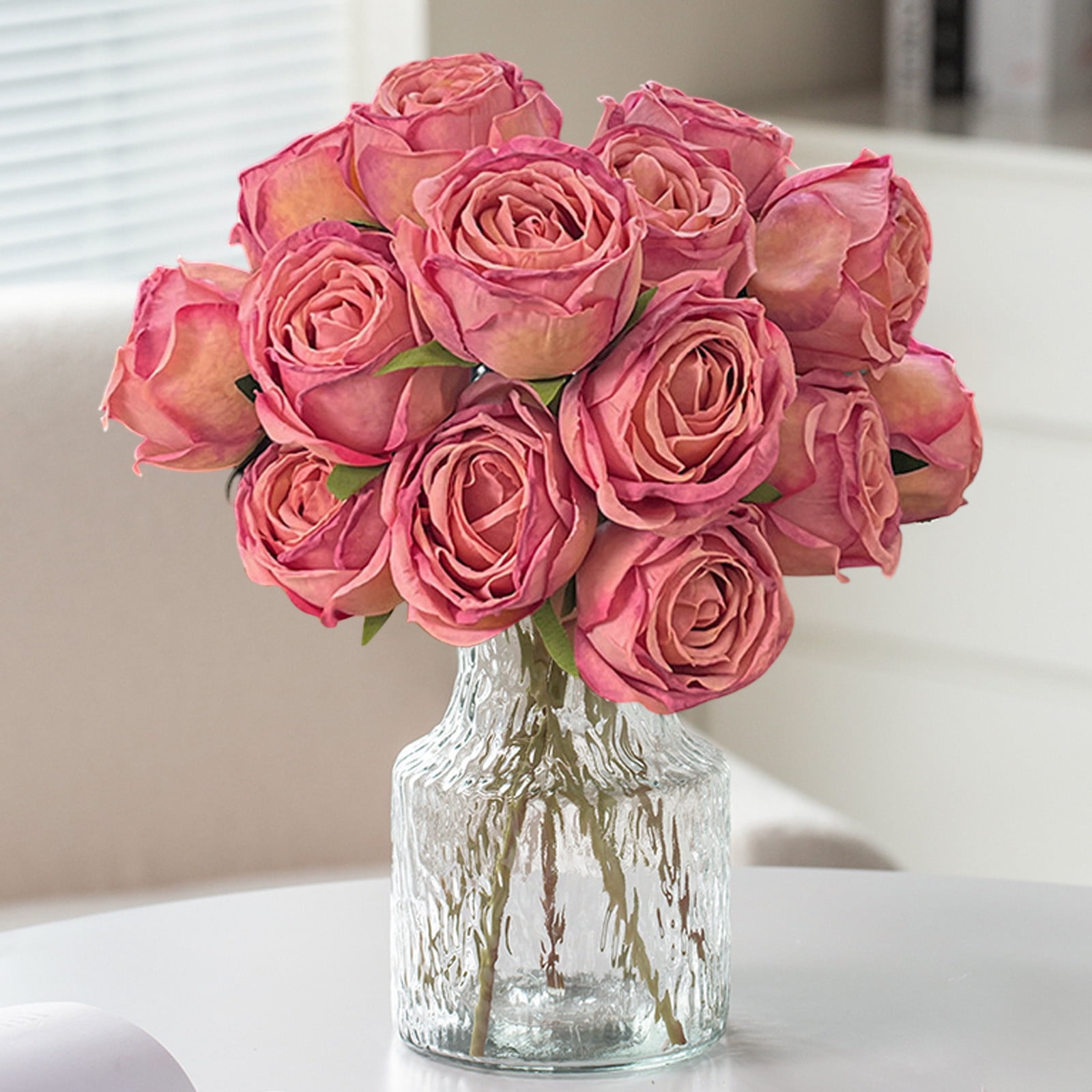 Yhmxh Single Stem Realistic Rose for Mother's Day, Pink Lifelike No ...