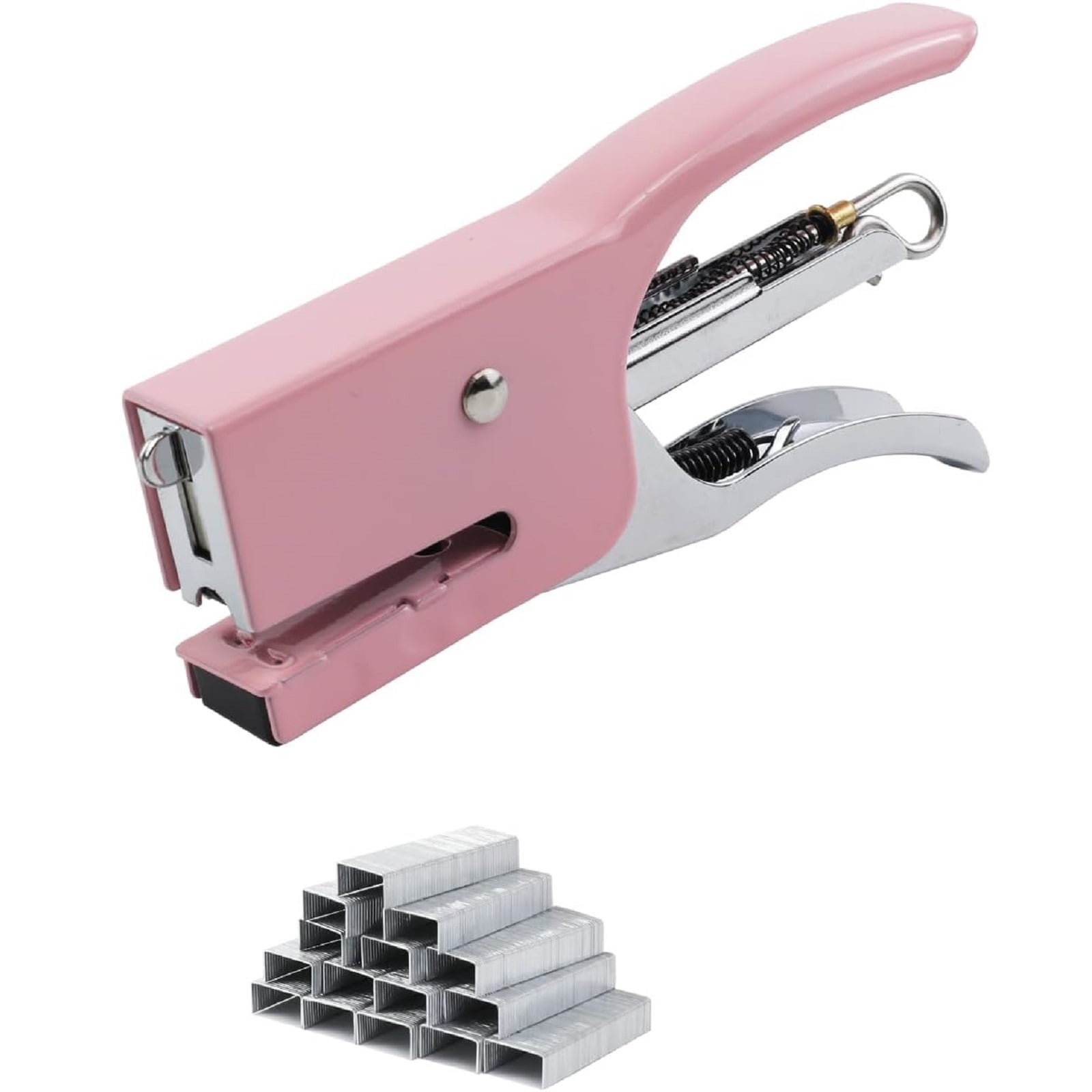 Yhmxh Small Hand-held Stapler Set, Pink Plier Stapler with No.10 750Pcs ...