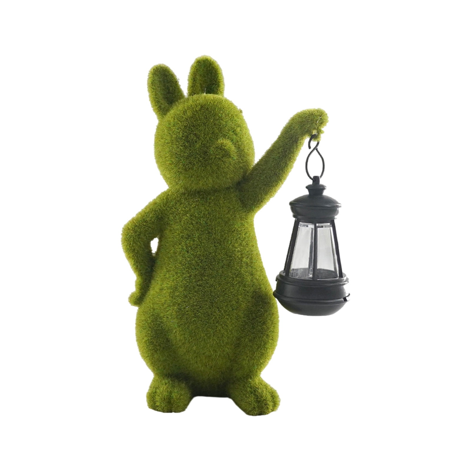Yhmxh Solar Lamp Spring Bunny Decor, Solar Powered Moss Flocked Resin ...