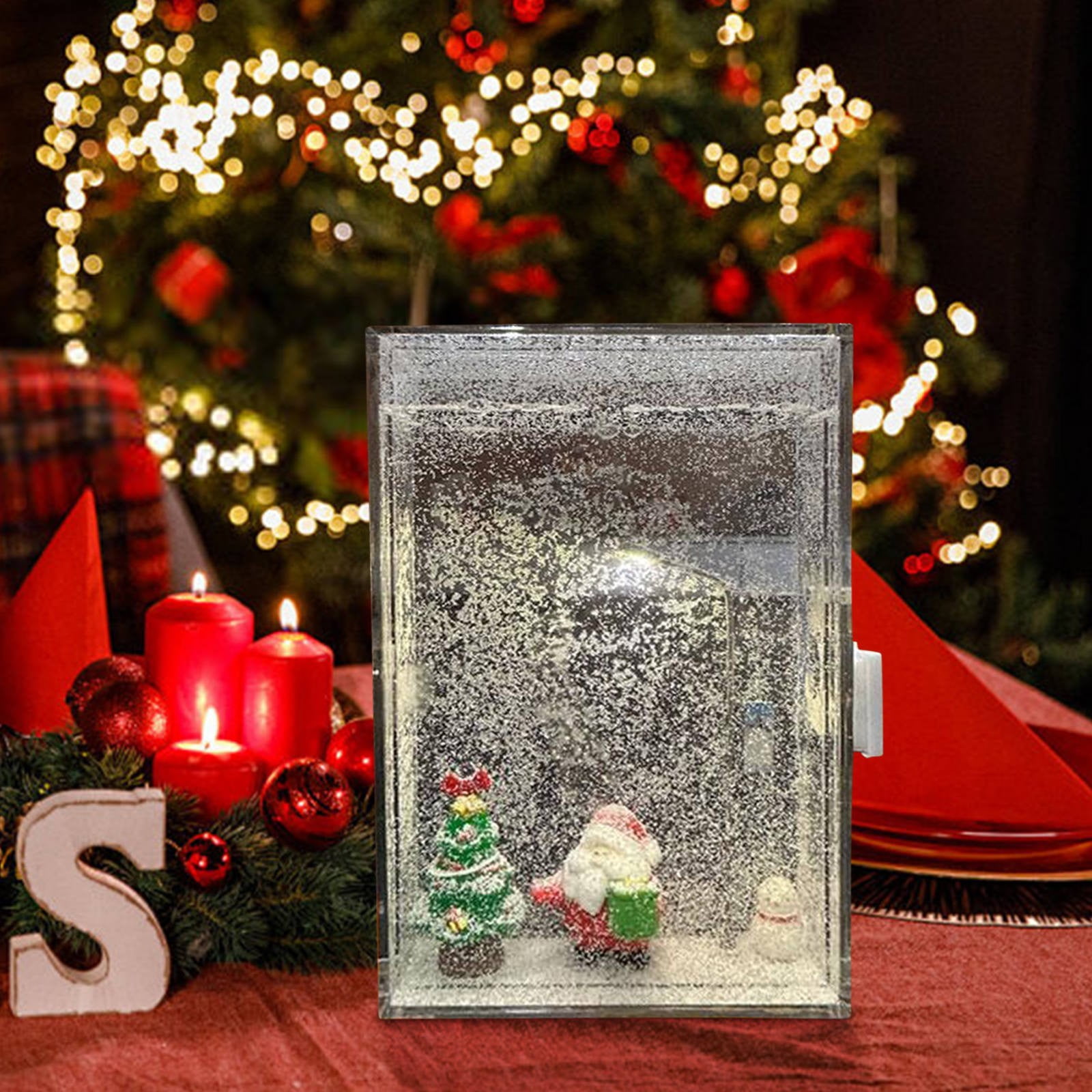 Yhmxh Street Light Snow Globe, Handmade DIY Snow Scenery Night Light ...