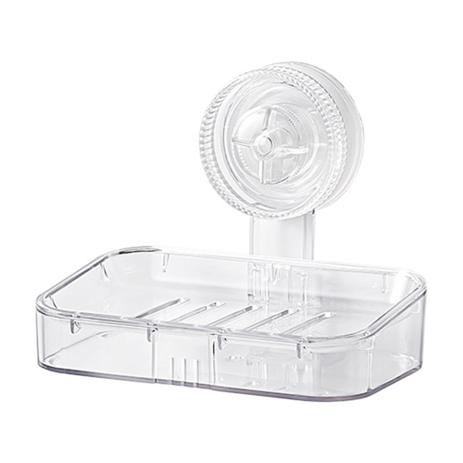 Yhmxh Suction Cup Wall Mounted Soap Tray, Dual-Layer Plastic Soap Dish ...