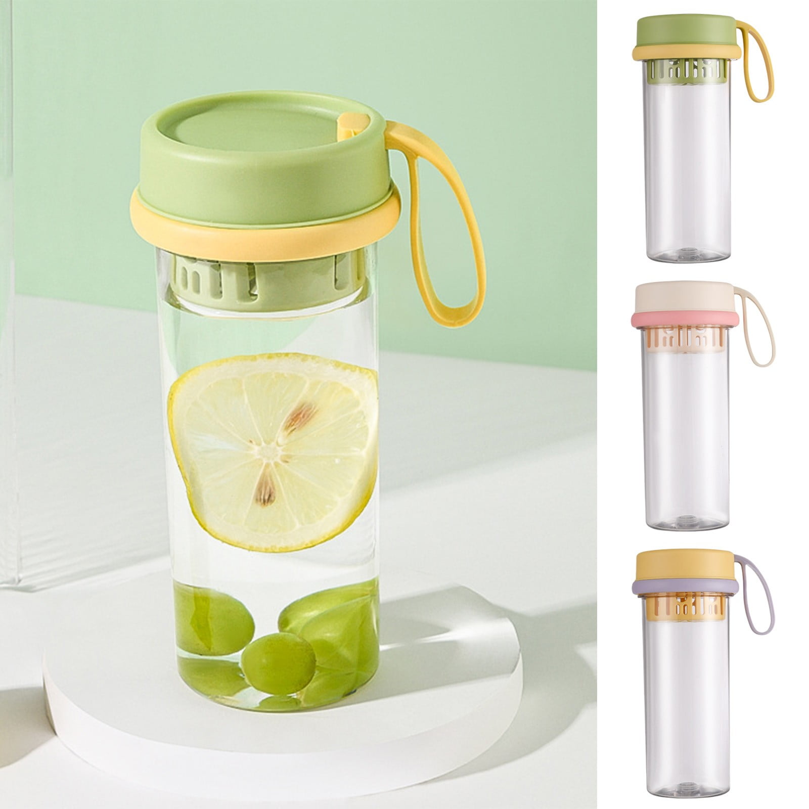 Yhmxh Water Bottle 17 oz Plastic Water Bottles with Handle Straps, BPA ...