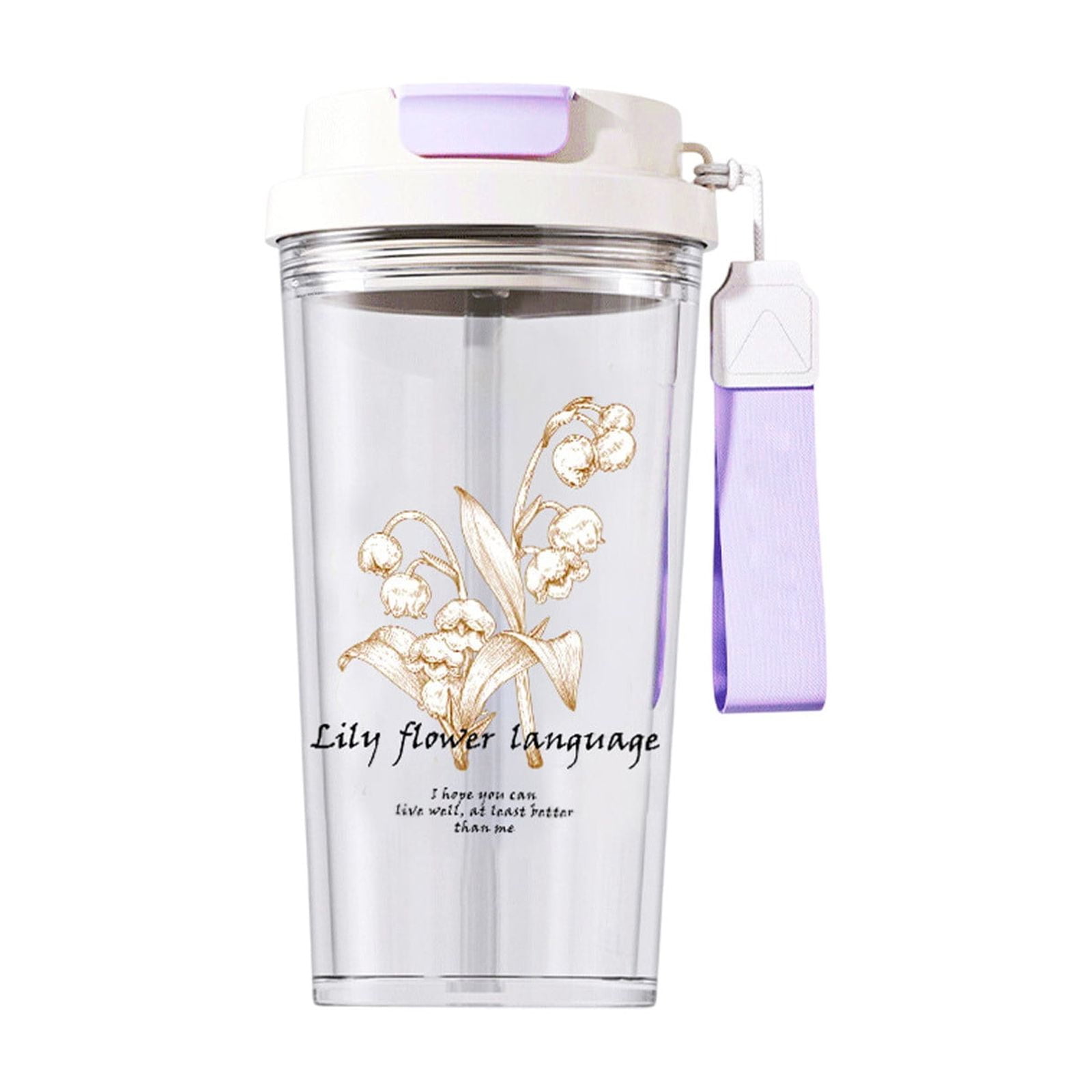 Yhmxh Water Bottle 17 oz Plastic Water Bottles with Straw, BPA - free ...