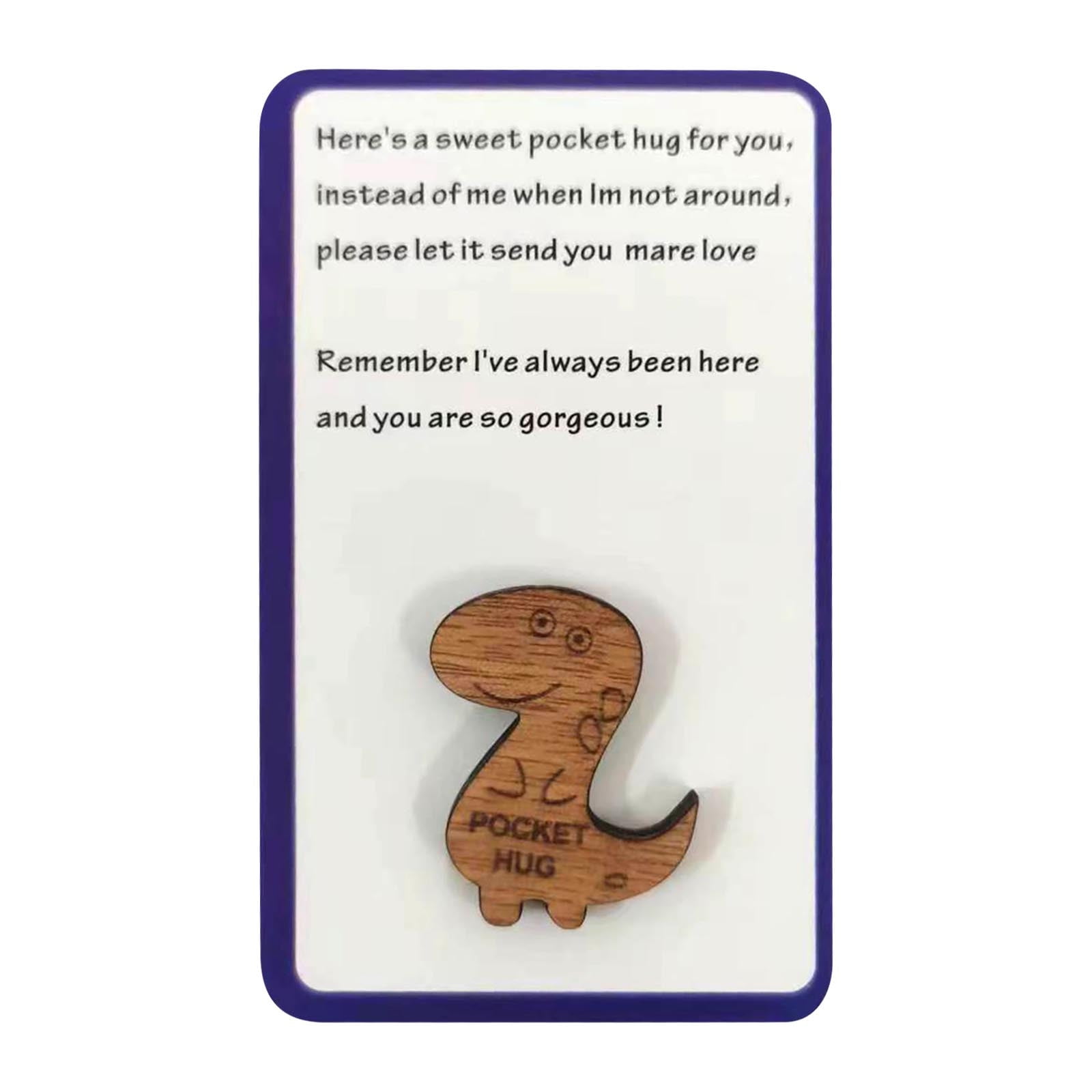 Yhmxh Wooden Pocket Hug Token Card, Animals Emotional Support Gifts ...