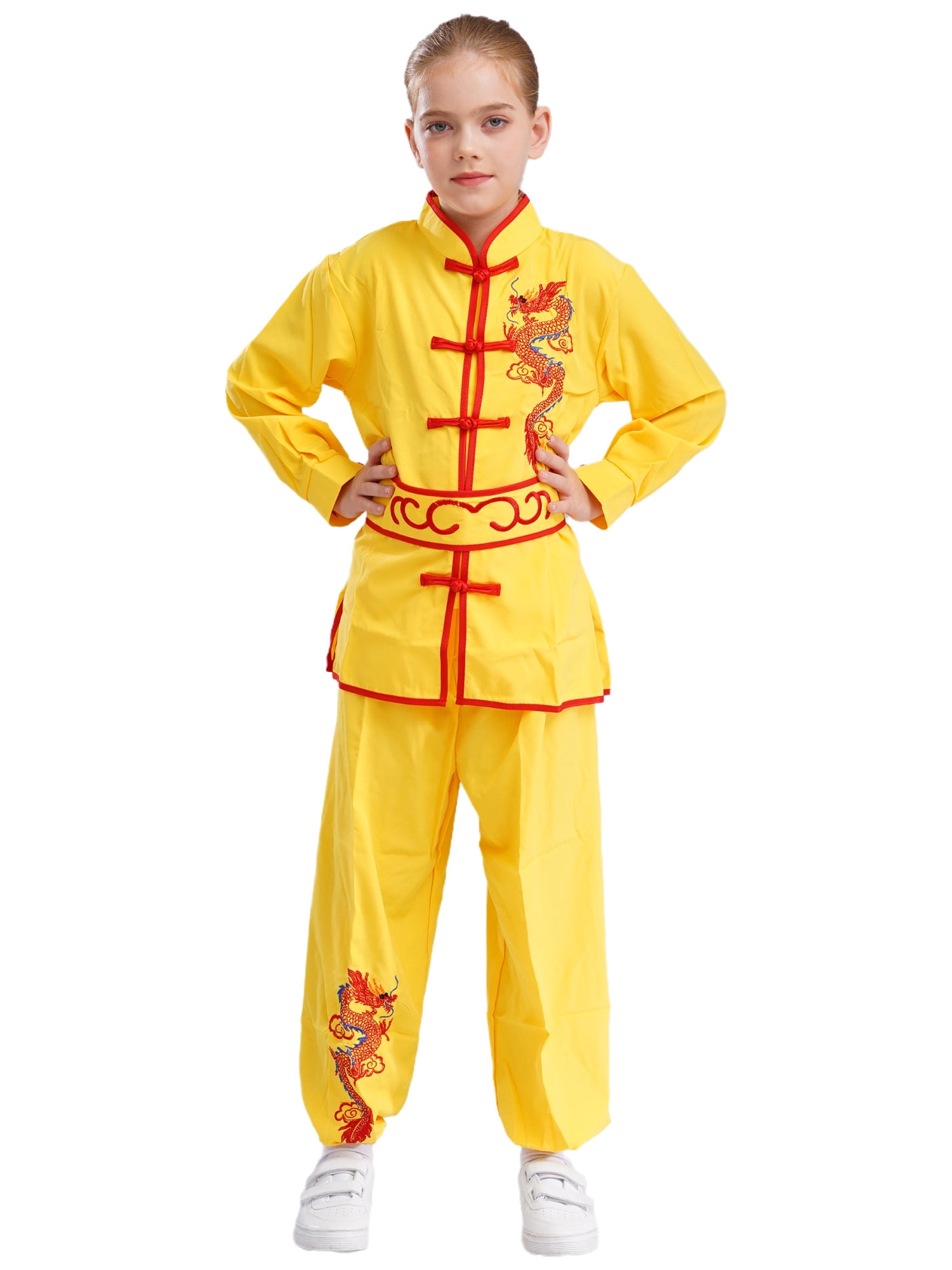 Yhong Kids Boys Girls Kung Fu Uniform Set Traditional Chinese Embroidered Tai Chi Wing Chun Suit ...