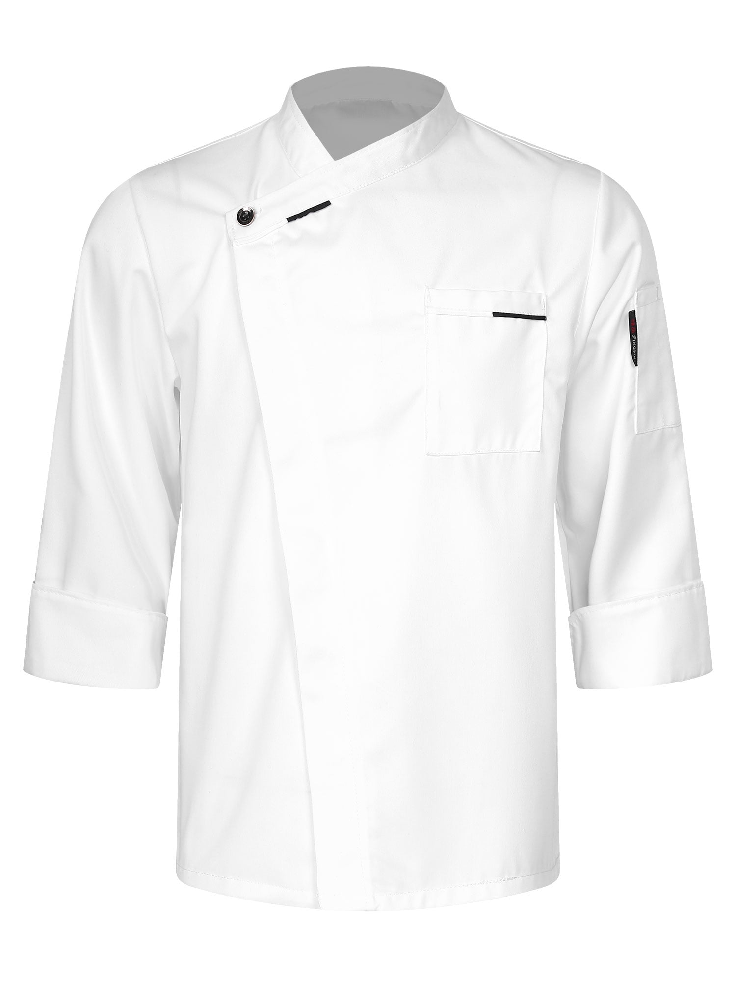 Yhong Men's Chef Jacket With Pockets Restaurant Kitchen Chef Jacket Chef Coat Workwear White ...