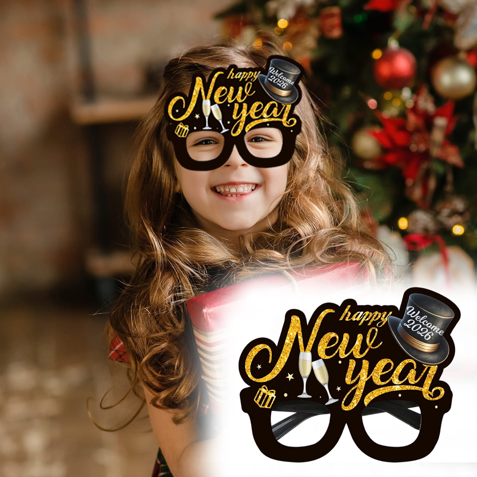 Yhuaoa New Year Glasses Glitter 2026 New Year's Eve Glasses 2026 ...