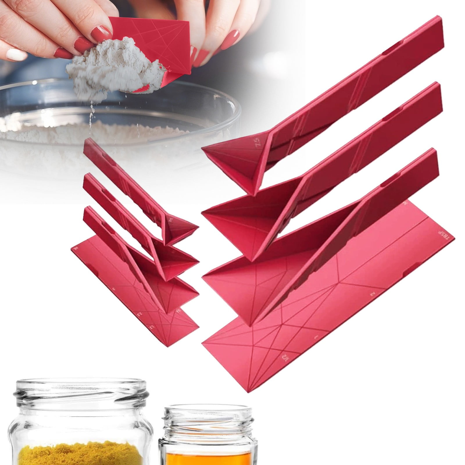 Yhuaoa Original Flat Folding Measuring Spoons | 2 Spoons Fold Into 6 ...