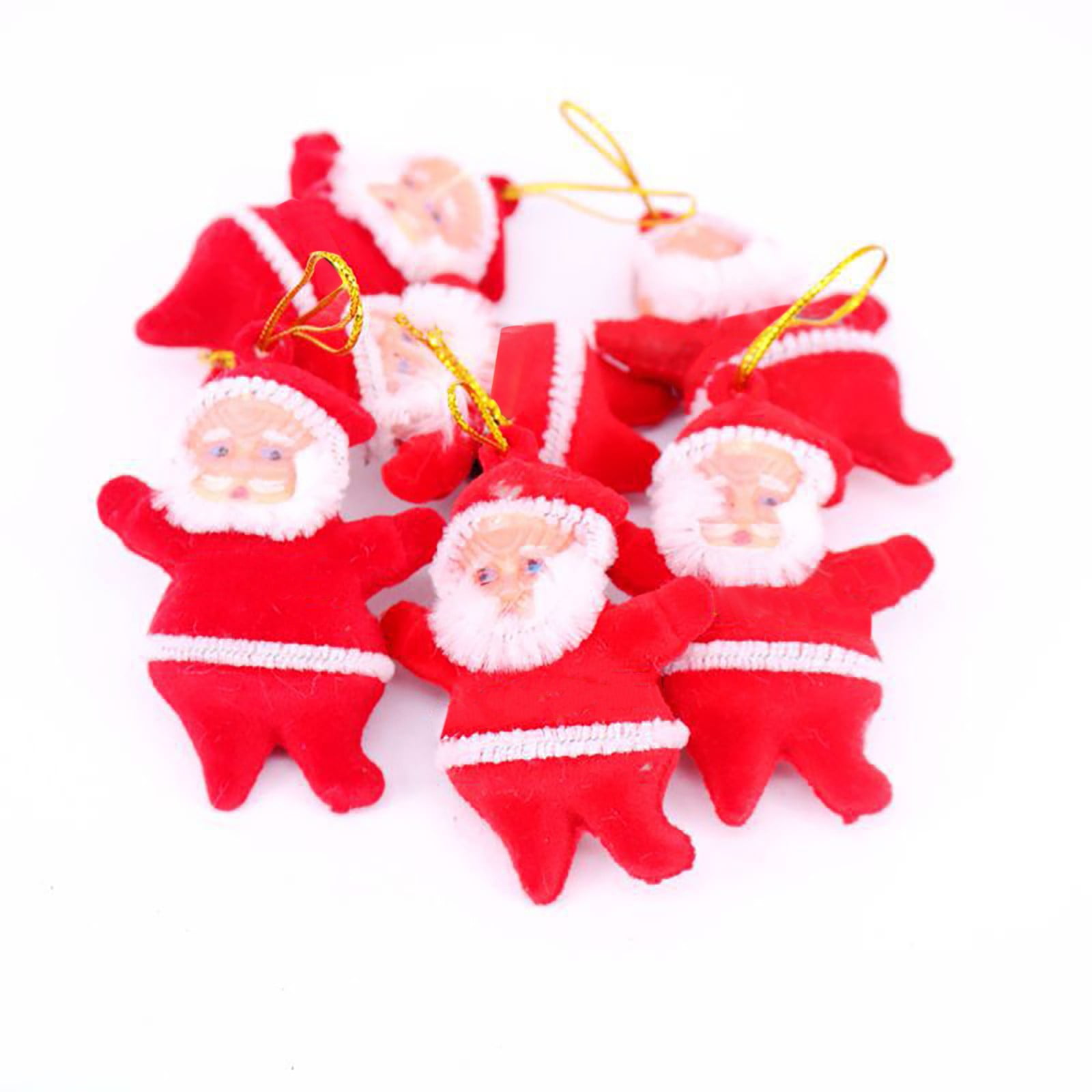 Yhuaoa Set Of 6 Cute Mini Santa Pendants Christmas Ornaments Santa ...