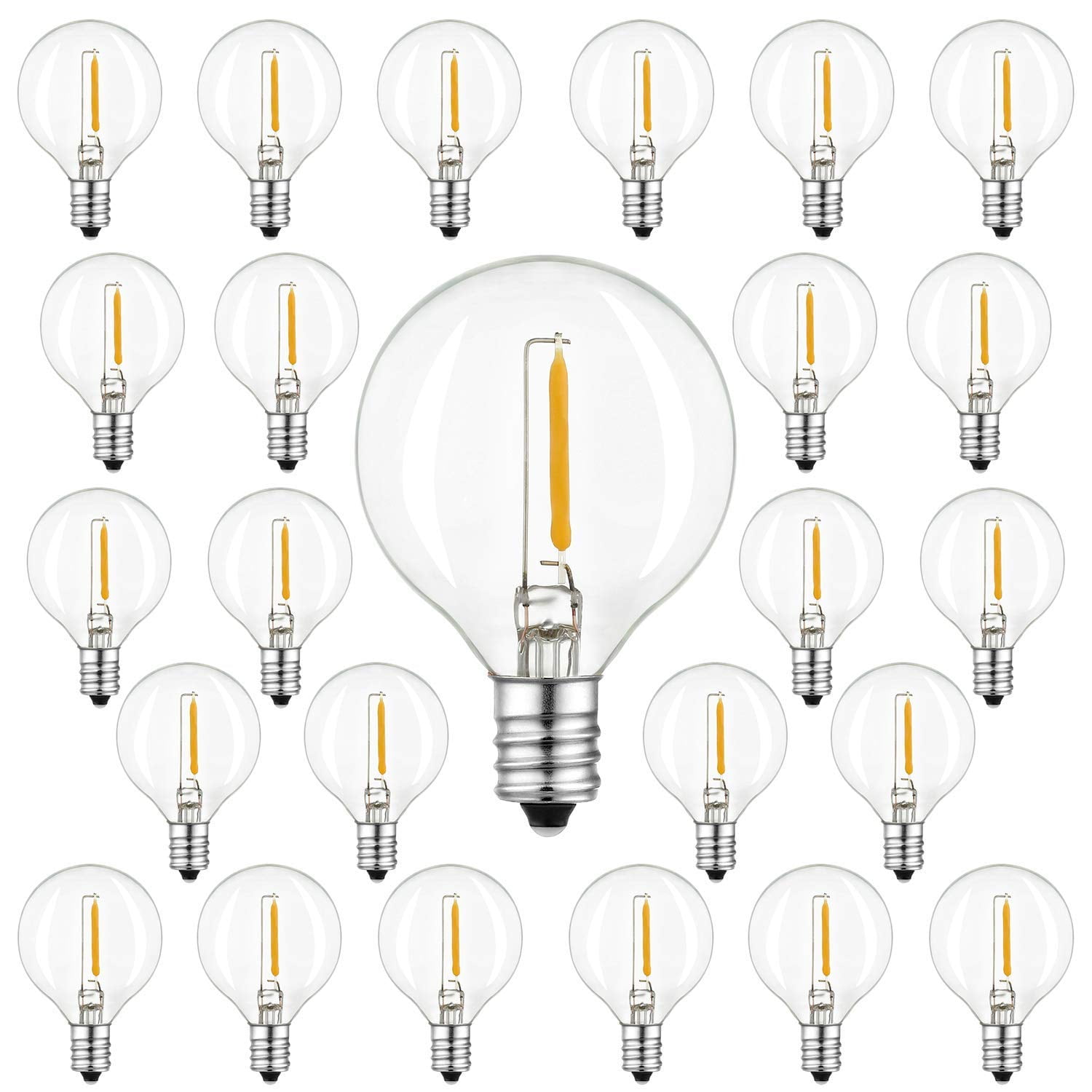 Yi Lighting G40 Globe LED Bulbs, Dimmable, Warm White, Outdoor String ...