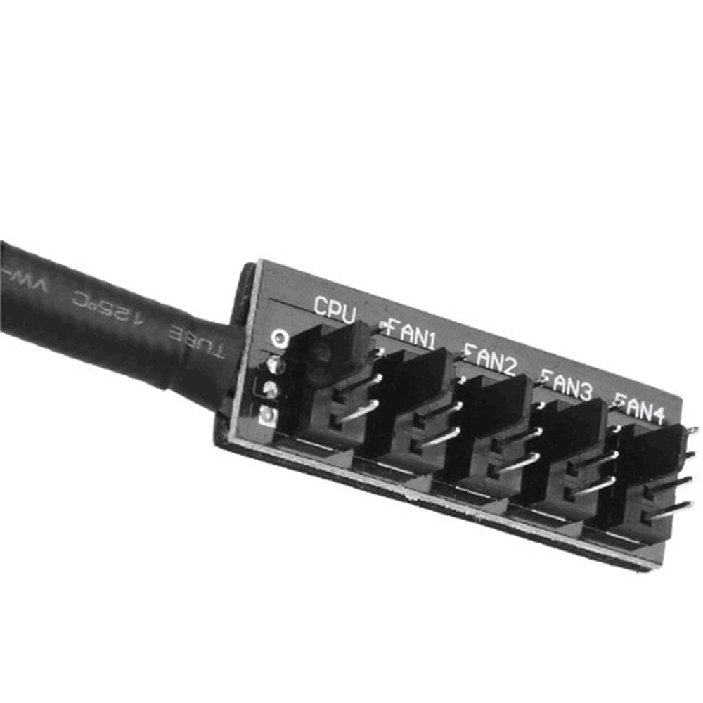 YiBai 5-Port PC PWM Fan Hub 5Pin Fan Splitter Cable 1 Female to 4 Male ...