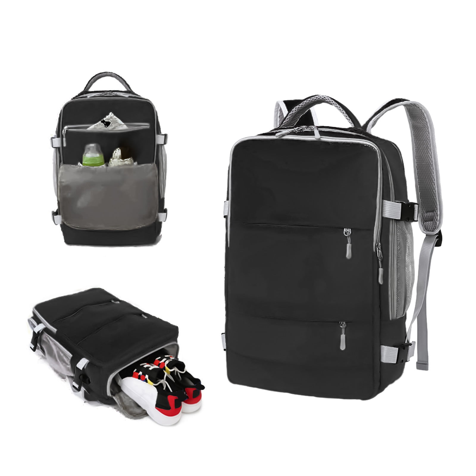 YiBai Black Travel Backpack For Women Men,Airline Approved Carry On ...