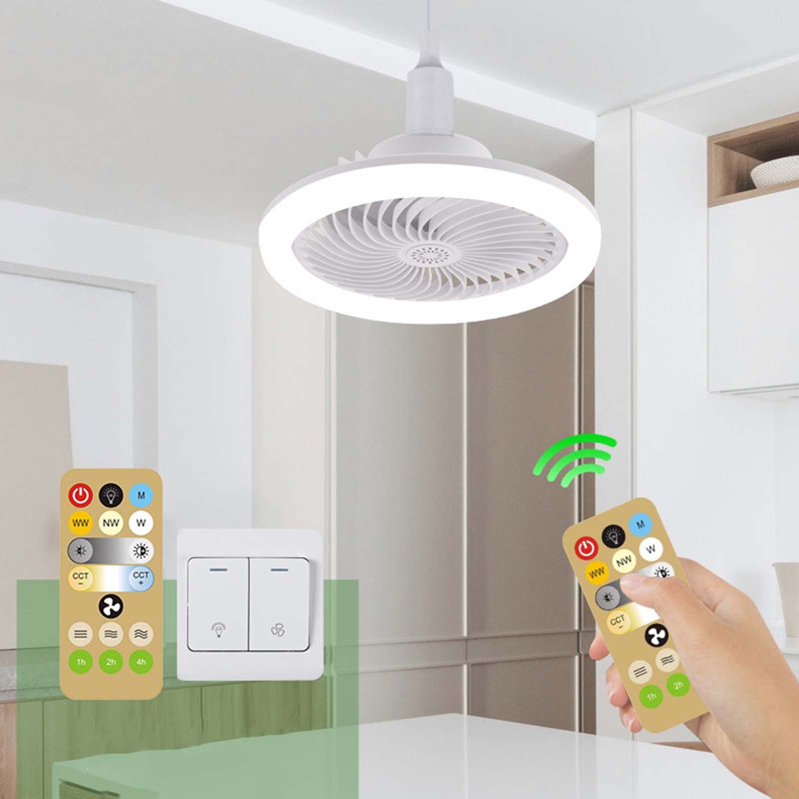 YiBai Ceiling Fan With Lights,Enclosed Low Profiles Fan Light,Ceiling ...