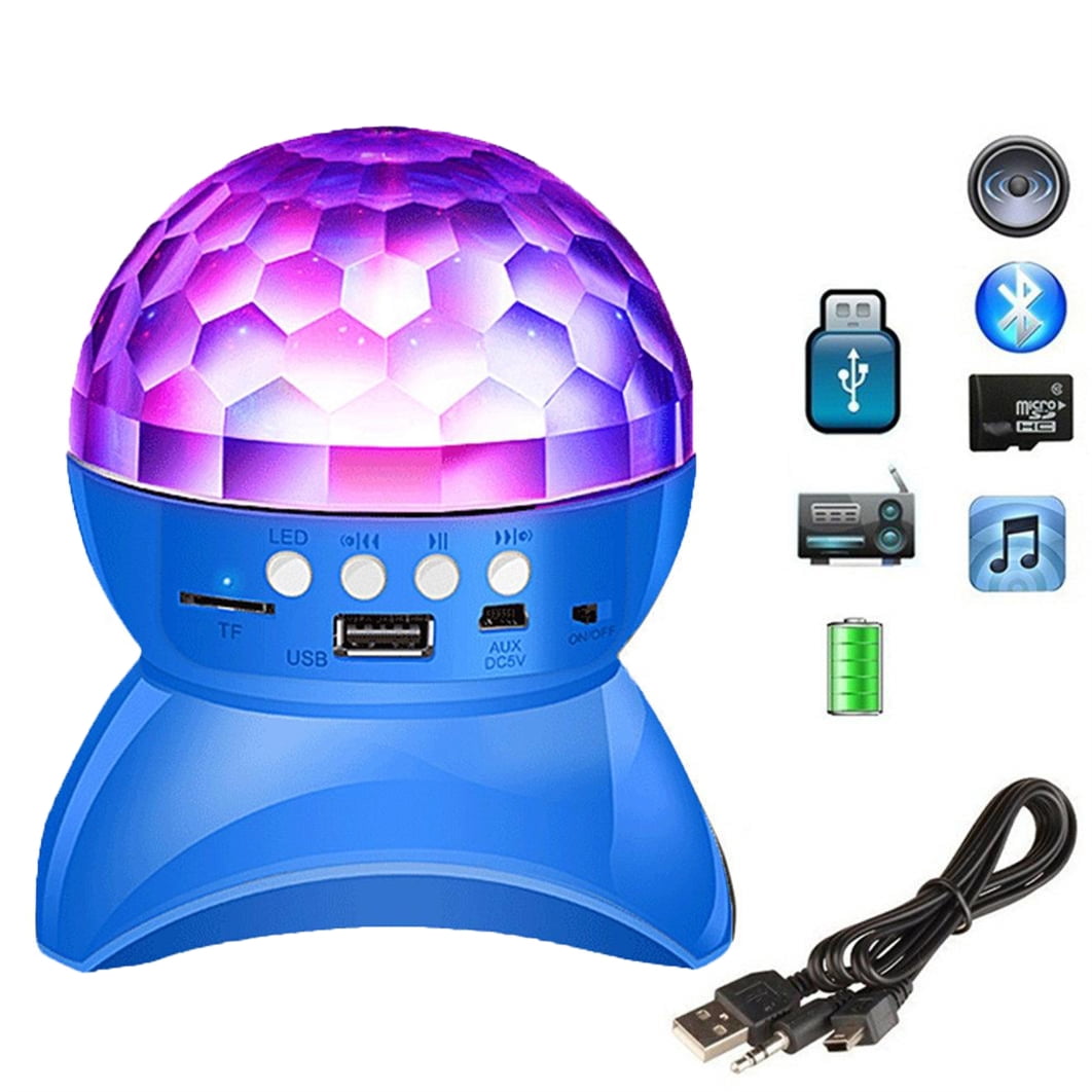 YiBai Crystal Bluetooth LED Party Lights Speaker Support FM AUX,Blue ...
