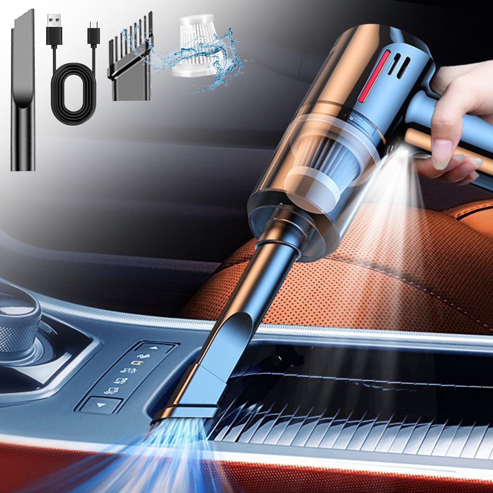 YiBai Handheld Car Vacuum Cleaner 120W Powerful Suction With Light Car ...