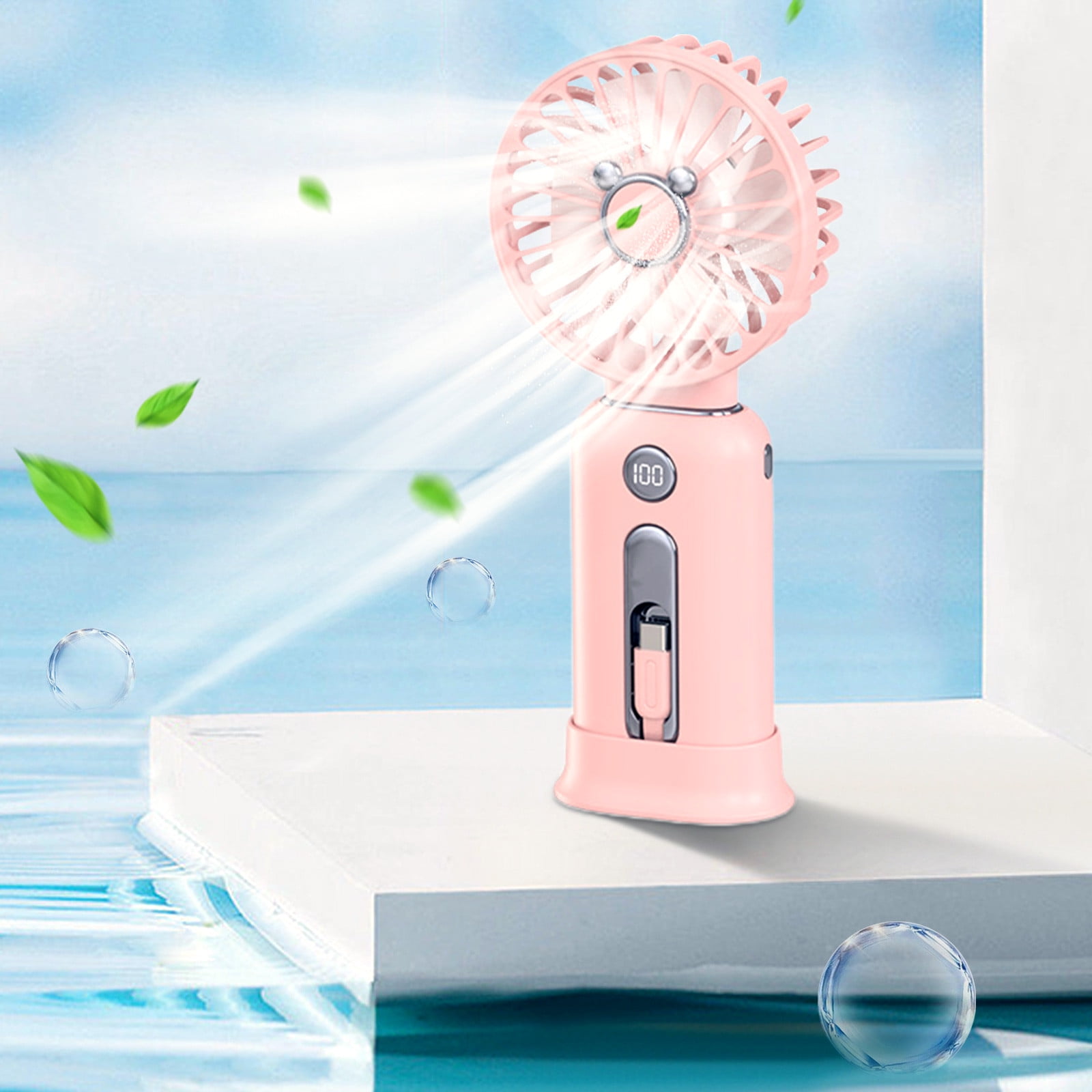 YiBai Handheld Fan 5000 MAh Long Battery Life Fast Charge Digital ...