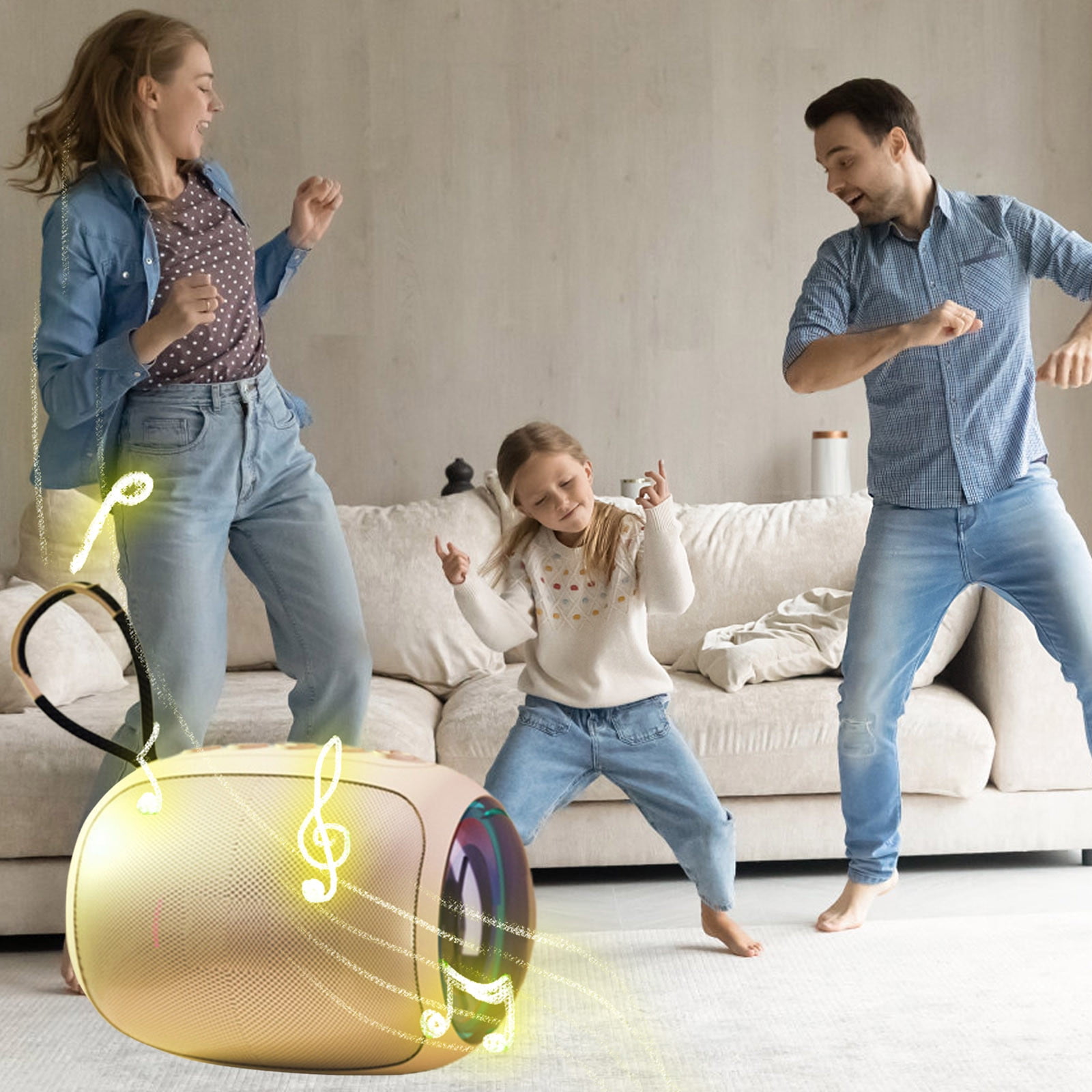 YiBai Karaoke Speaker With Microphone Wireless Bluetooth Speaker,Khaki ...