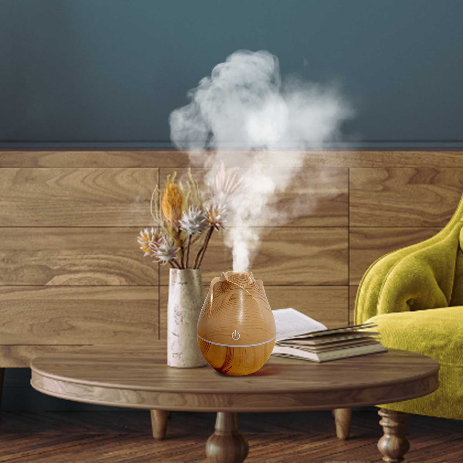 YiBai Khaki Humidifiers for Bedroom, Rose Wood Grain Humidifier ...