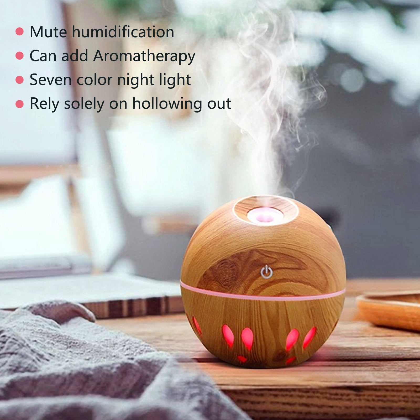 YiBai Khaki Humidifiers for Bedroom, Wood Grain Aroma Diffuser, Scent ...