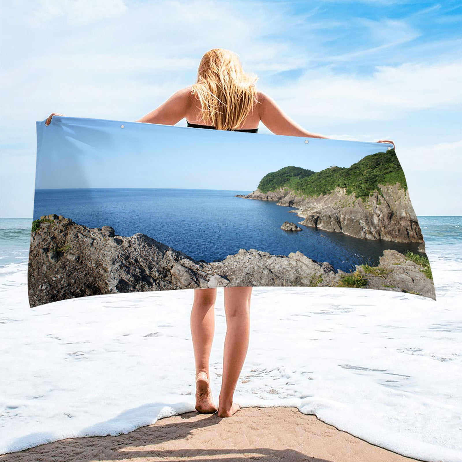 YiBai Lazy Beach Towel Button Up Wearable Beach Towel Beach Towel ...