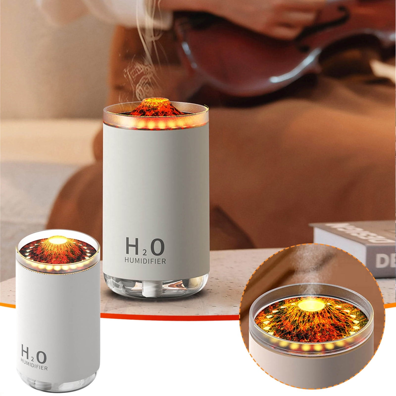 YiBai Multicolor Humidifiers for Bedroom, Flame Aromatherapy Machine ...