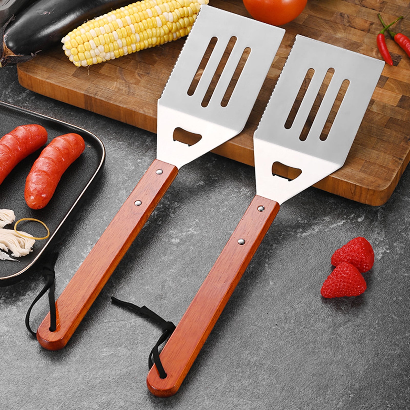 YiBai Non-stick Spatula Stainless Steel BBQ Frying Spatula With Bottle ...