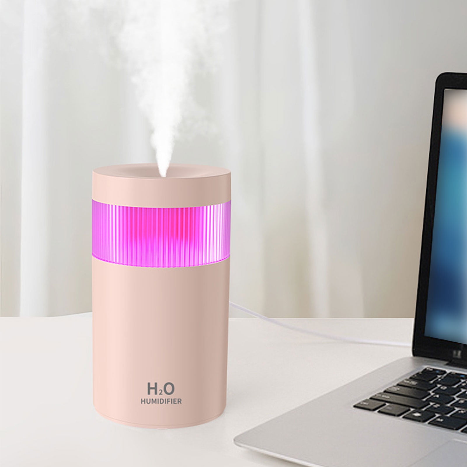 YiBai Pink Humidifiers for Bedroom, Colorful Night Humidifier ...