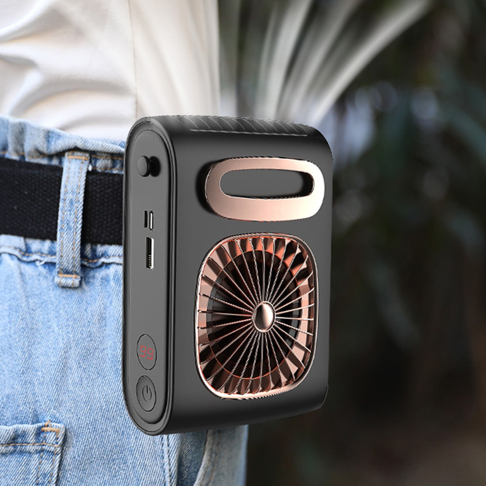 YiBai Portable Waist Fan 6000mAh Battery Necklace Fan 2 In 1 USB ...