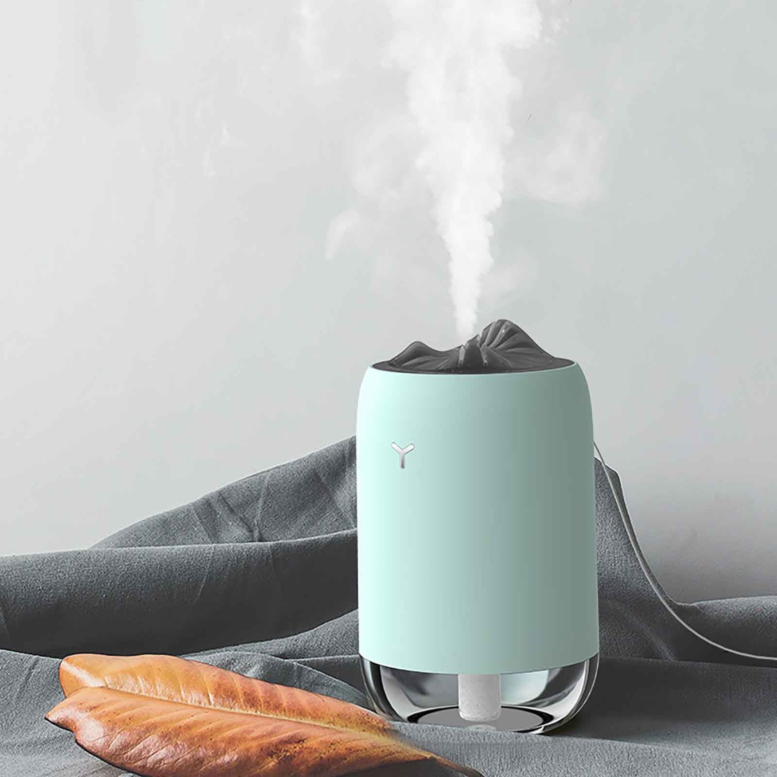 YiBai Sky Blue Humidifiers for Bedroom, Flame Humidifier USB Car ...