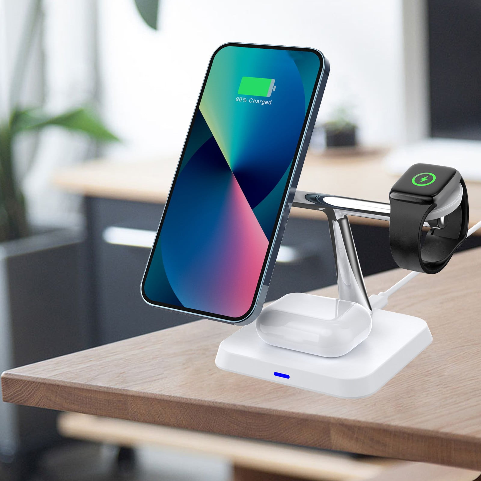 YiBai Smart Three In One Magnetic Wireless Charger Vertical Desktop 15W ...