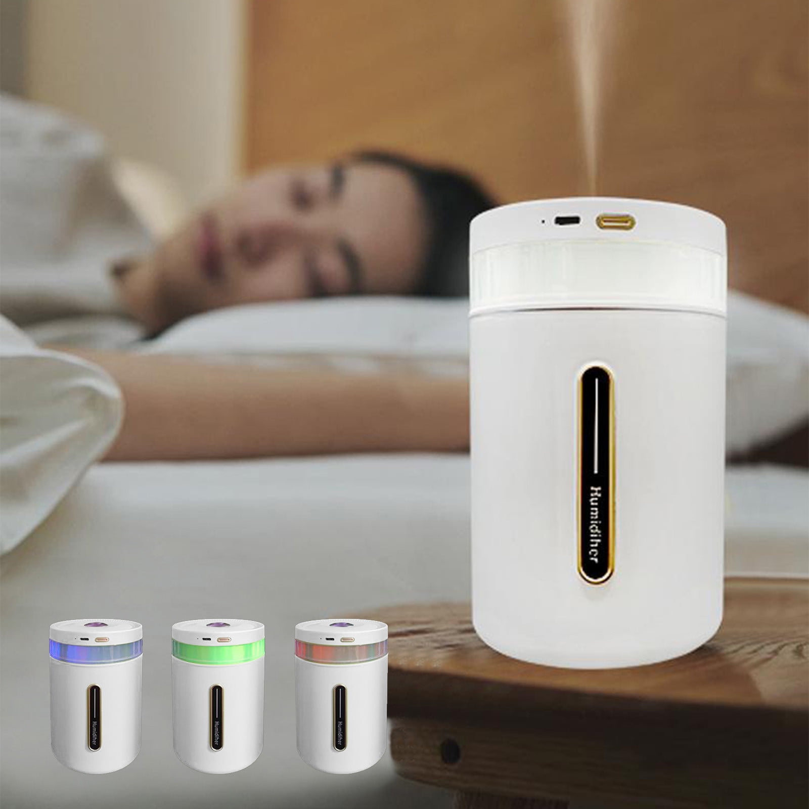 YiBai White Humidifiers for Bedroom, 1 Liter Large Capacity Humidifier ...