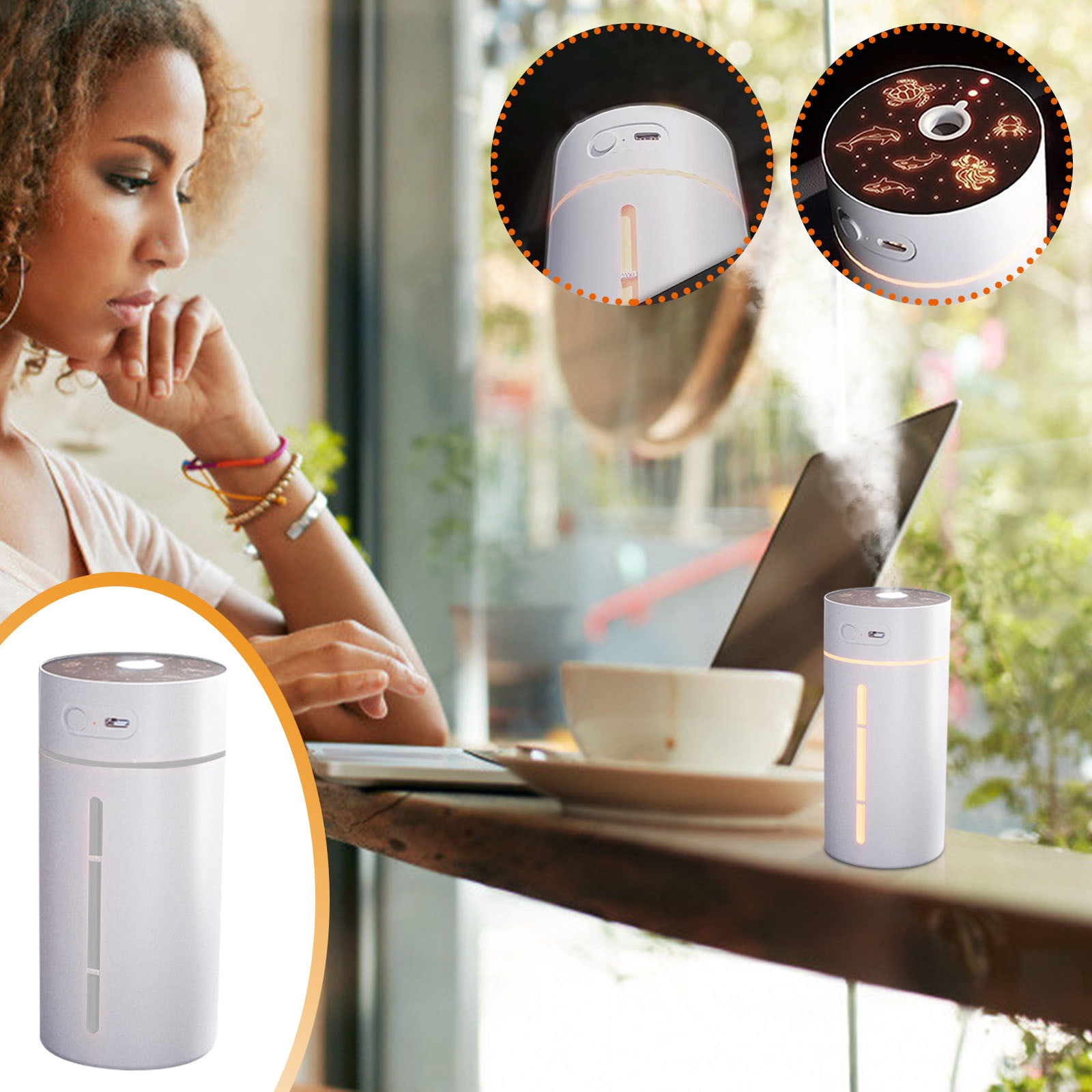 YiBai White Humidifiers for Bedroom, Small Aroma Diffuser LED Color ...