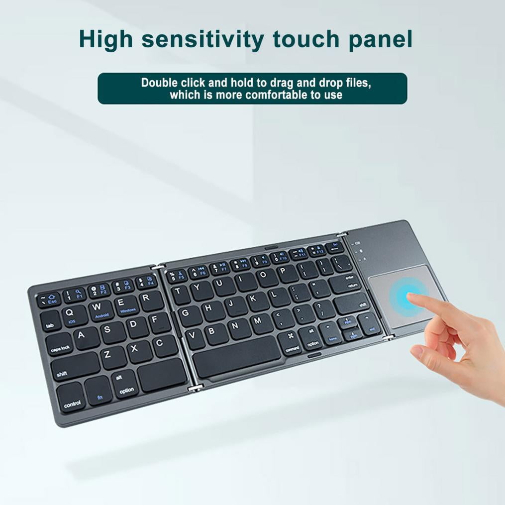 YiBai Wireless Keyboard, Foldable Bluetooth Keyboard, Mode Bluetooth And USB Cable Portable BT ...