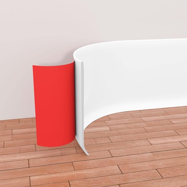 YiFeng 3''(W) x 20 '(L) White Flexible Baseboard Molding Trim, Peel and ...