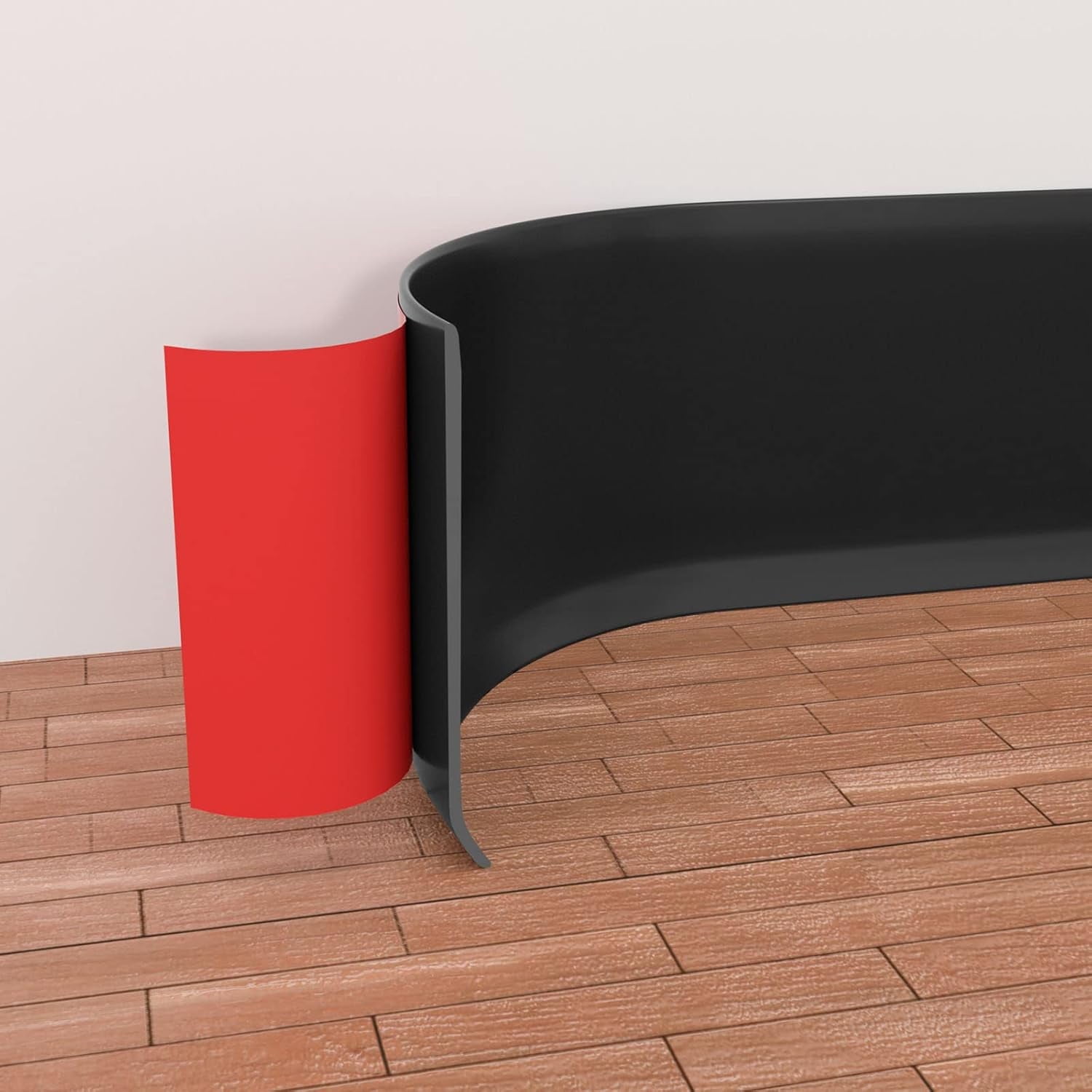 YiFeng 4'' (W) x 60' (L) Black Flexible Skirting Board Trim, Self ...