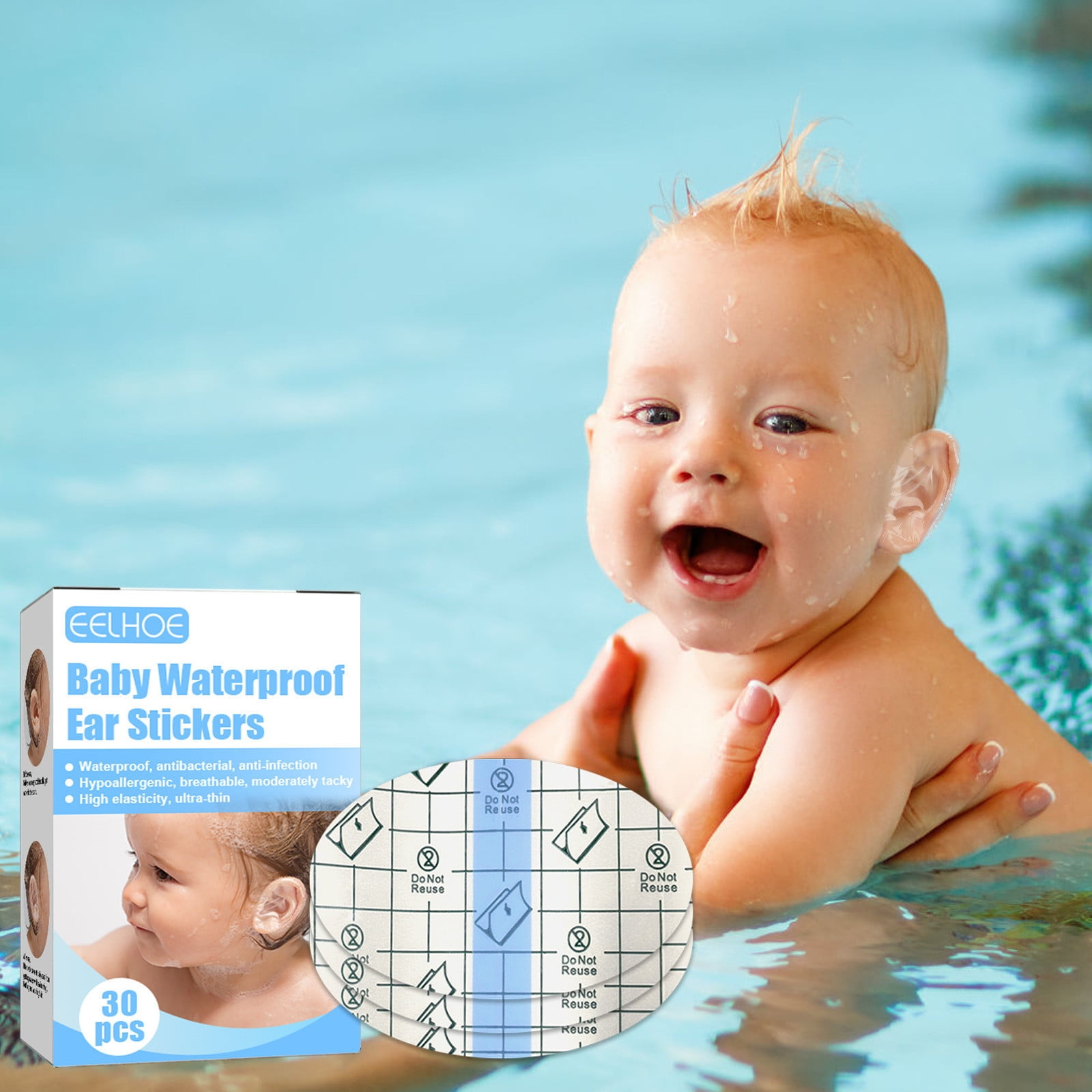 YiFudd Baby Ear Sticks Swimming Bath Shampoo To Ears Water-proof Ear ...