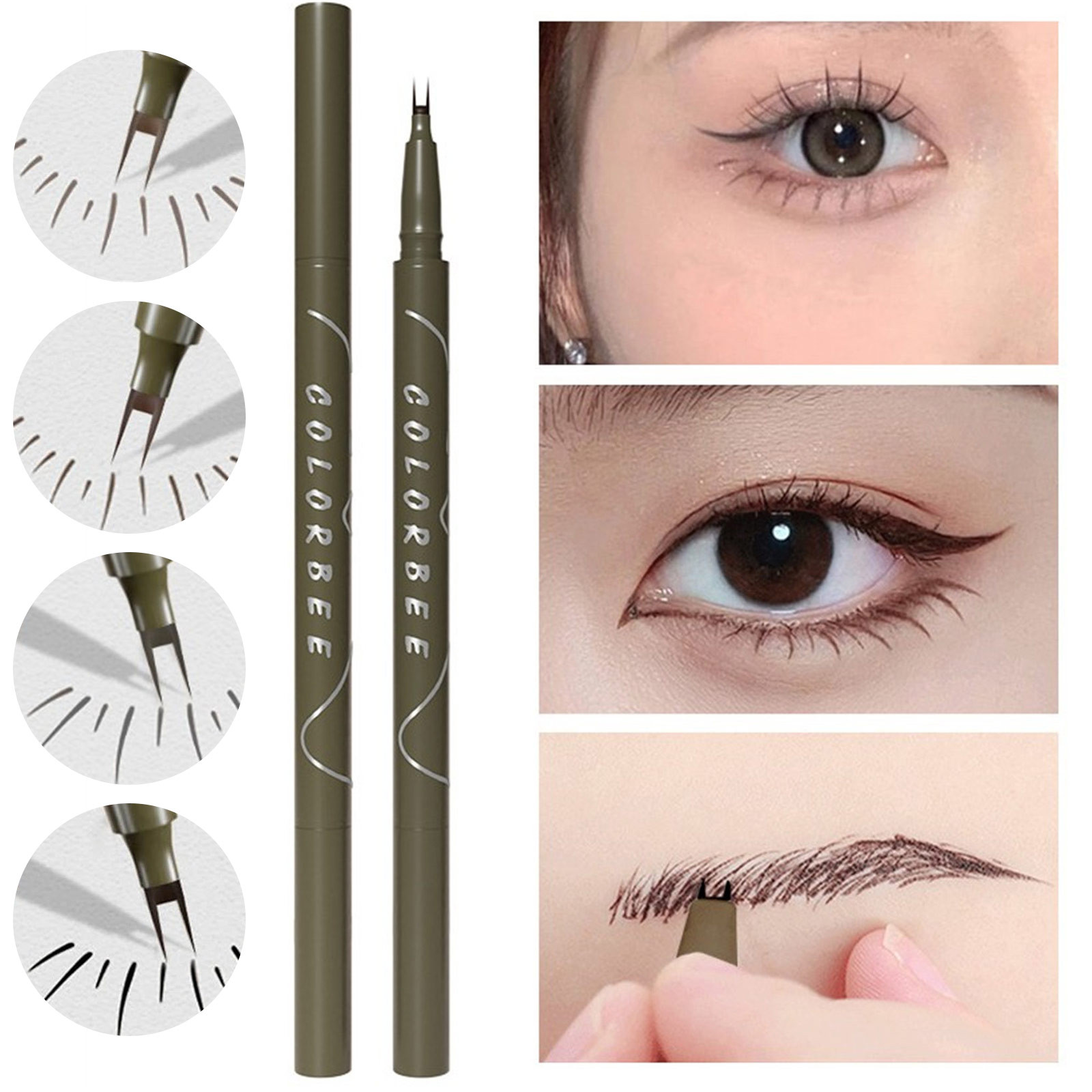 YiFudd Double Tip Lower Eyelash Pencil Waterproof Anti-Smudge Dual ...