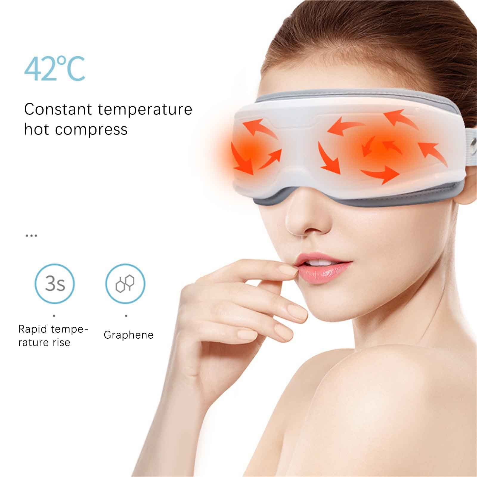 YiFudd Eye Massager with Heat, 5 Massage Modes Bluetooth Music Heated ...