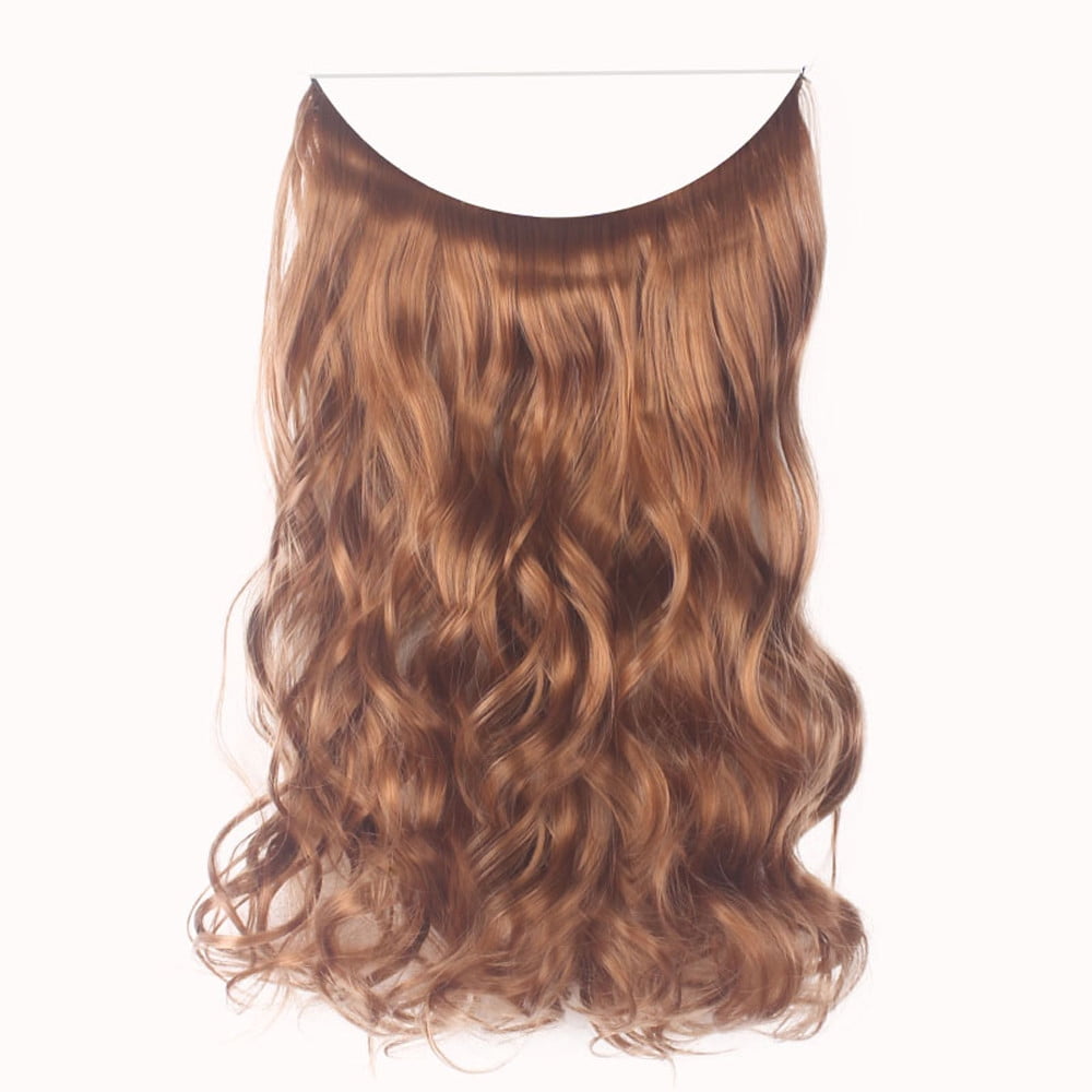 YiFudd Full Head Curly Wave Clips in on Synthetic Hair Extensions ...