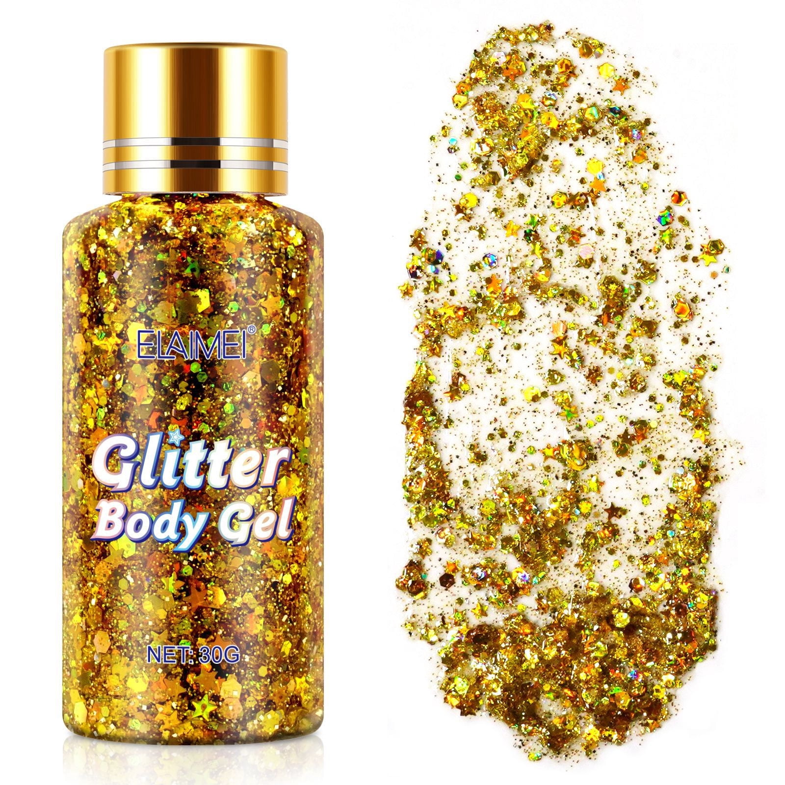 YiFudd Glitter Gel Face And Body Makeup Sequin Gel Cream Performance ...