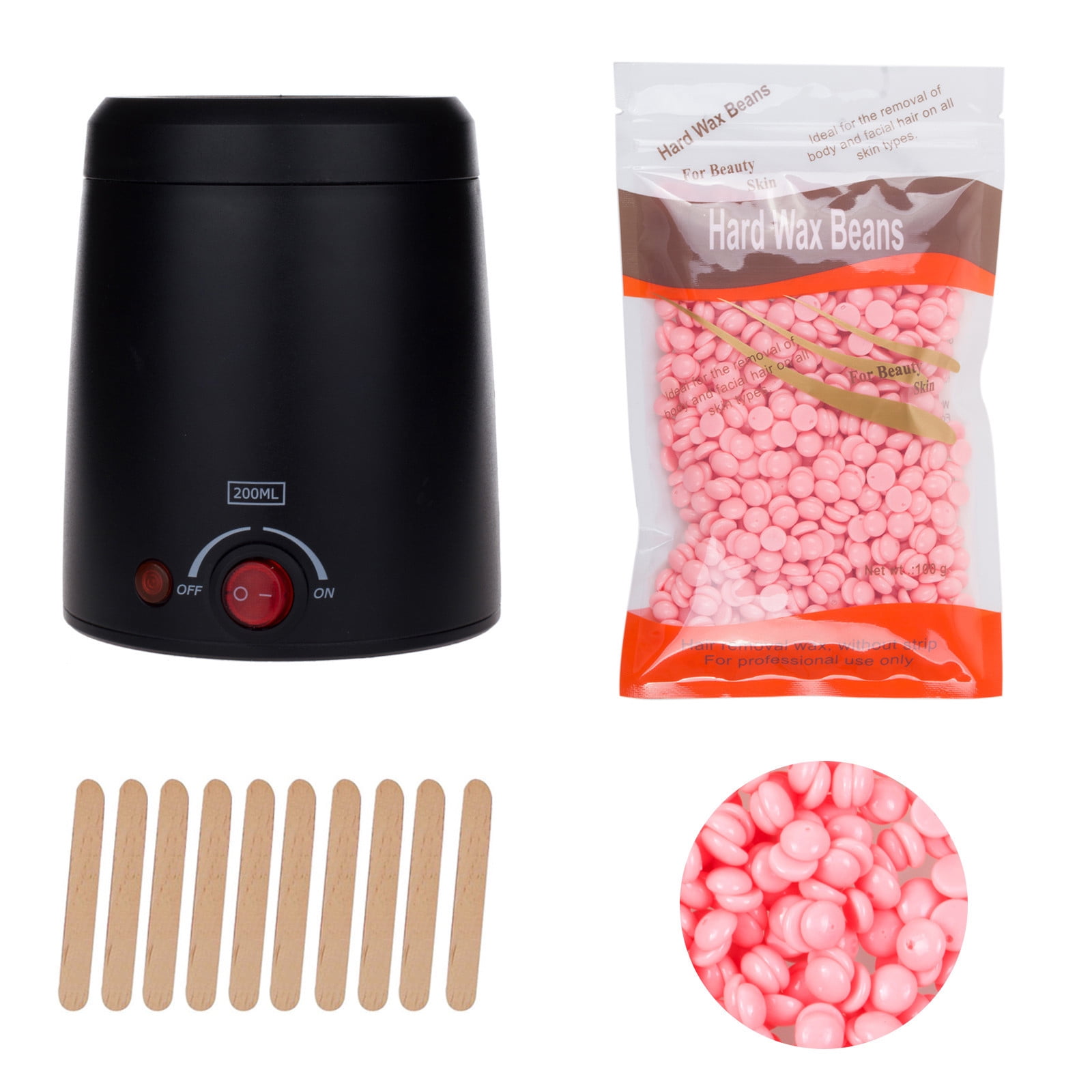 YiFudd Hair Removal Wax, 200cc Wax Melting Machine Set Hot Wax Machine ...