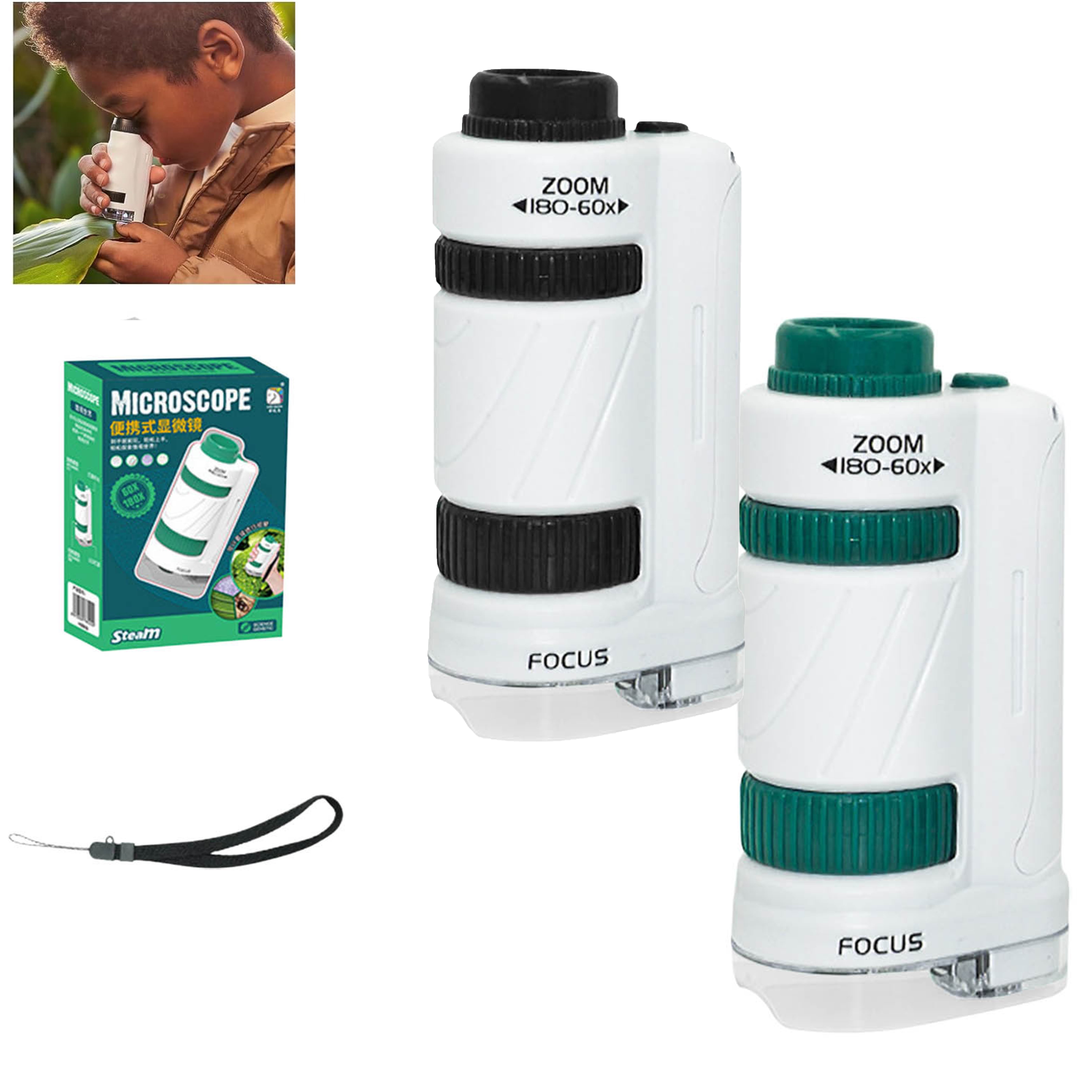 YiFudd Mini Microscope for Kids - Portable Microscope Kids, Handheld ...