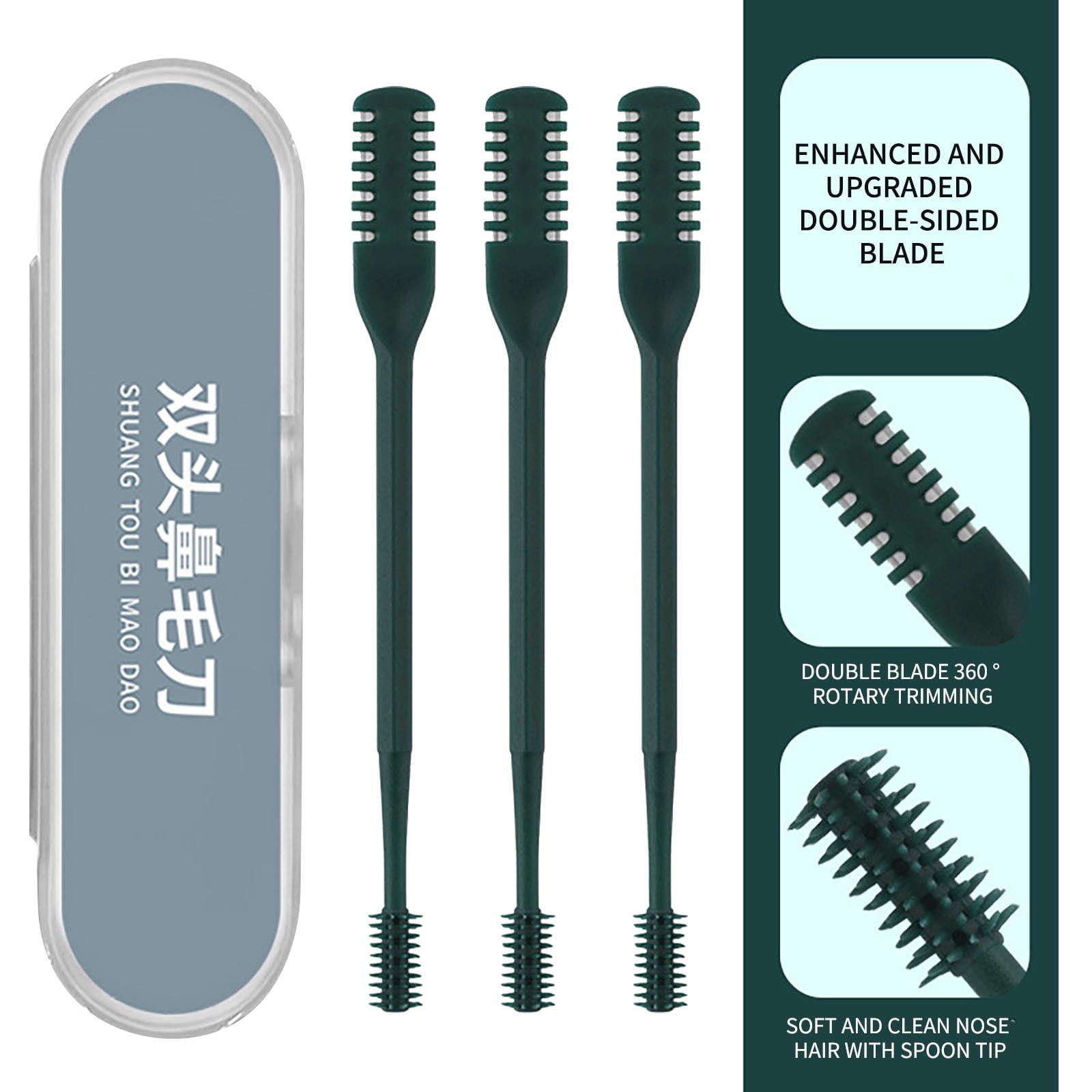 YiFudd Nose Hair Cutter 360 Degree Rotation Safe Trim Portable Compact ...