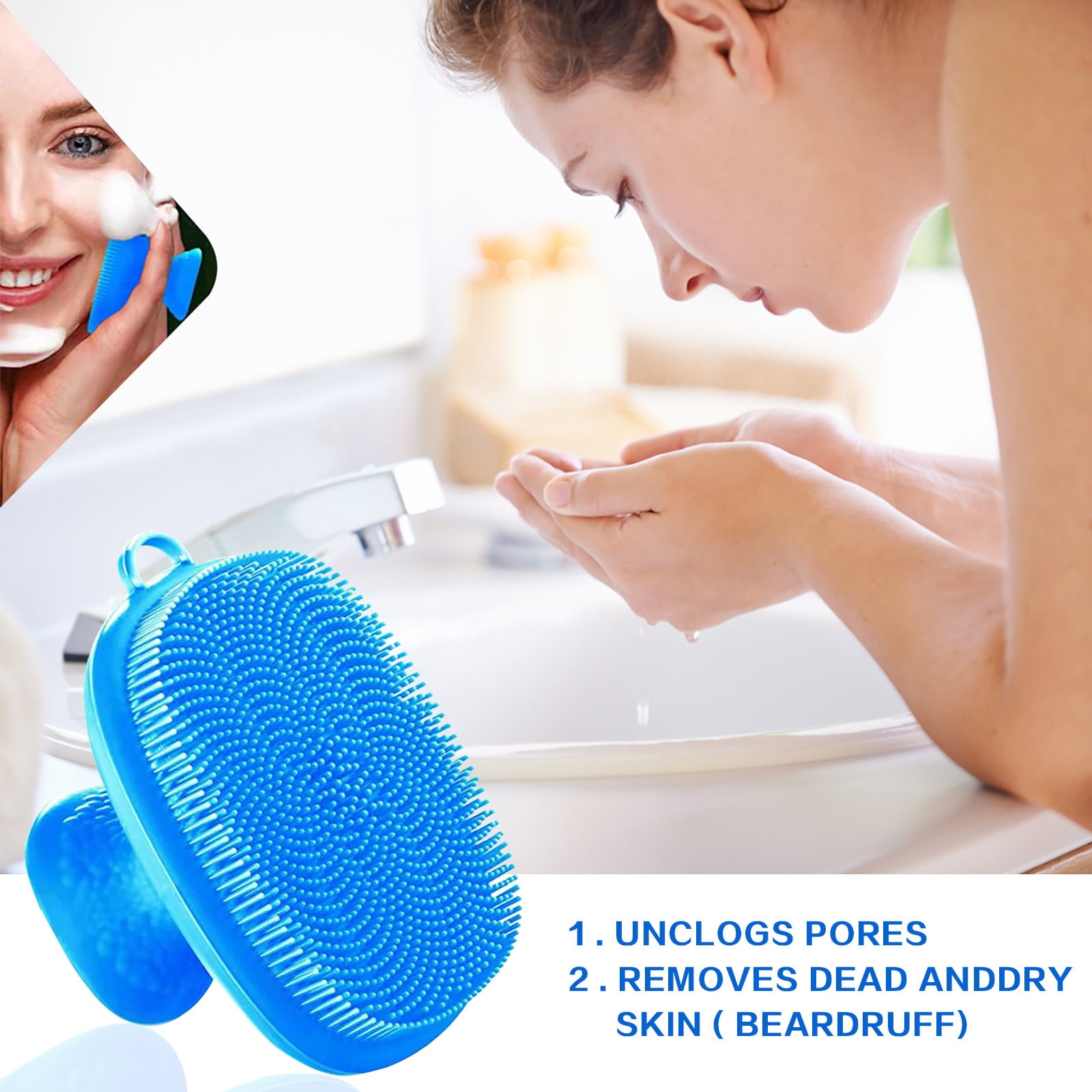 YiFudd Silicone Facial Scrub, Gentle Exfoliating Pad And Massager ...