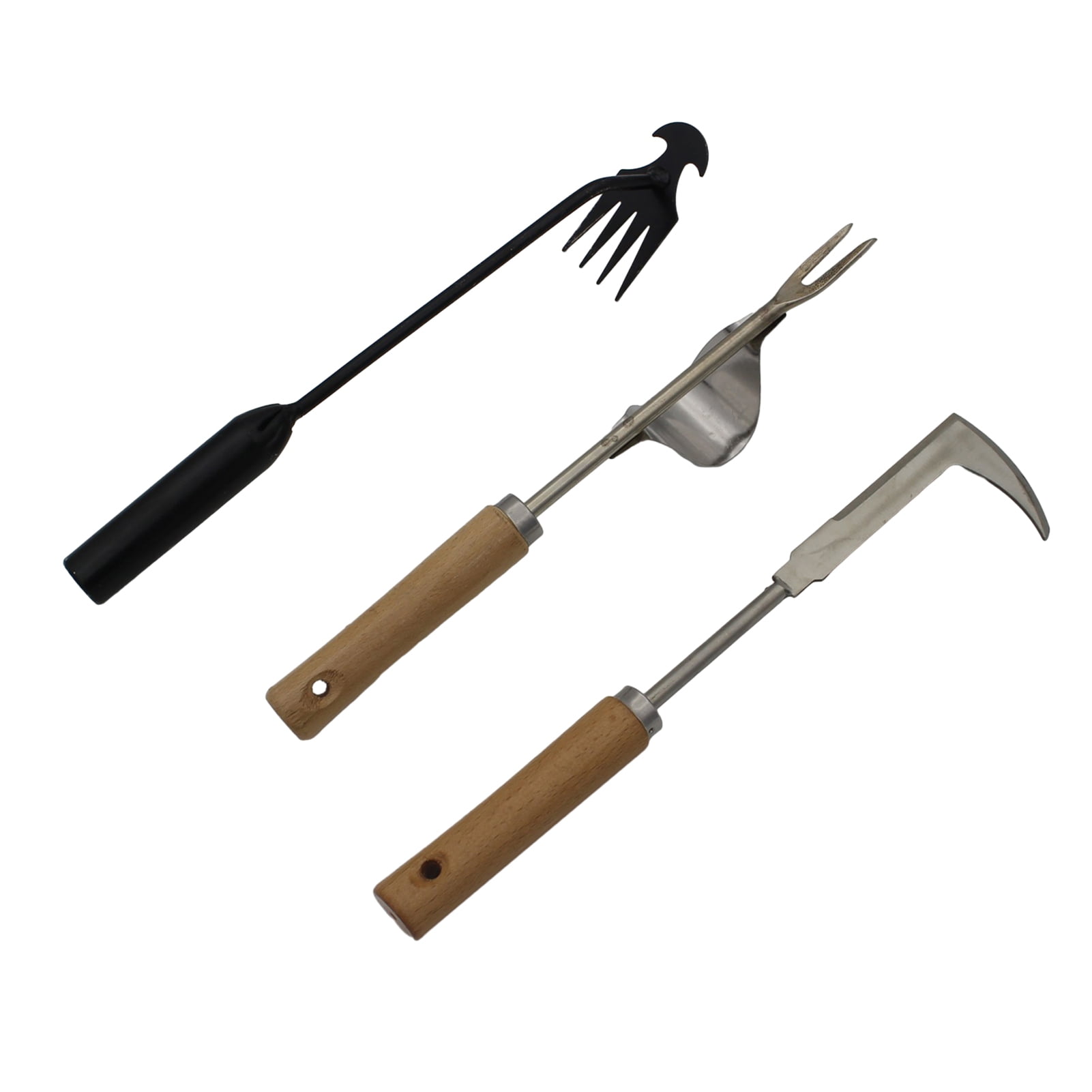 YiJin 3pcs Manual Weed Puller Stainless Steel Fork Tip Hand Weeder Weed ...