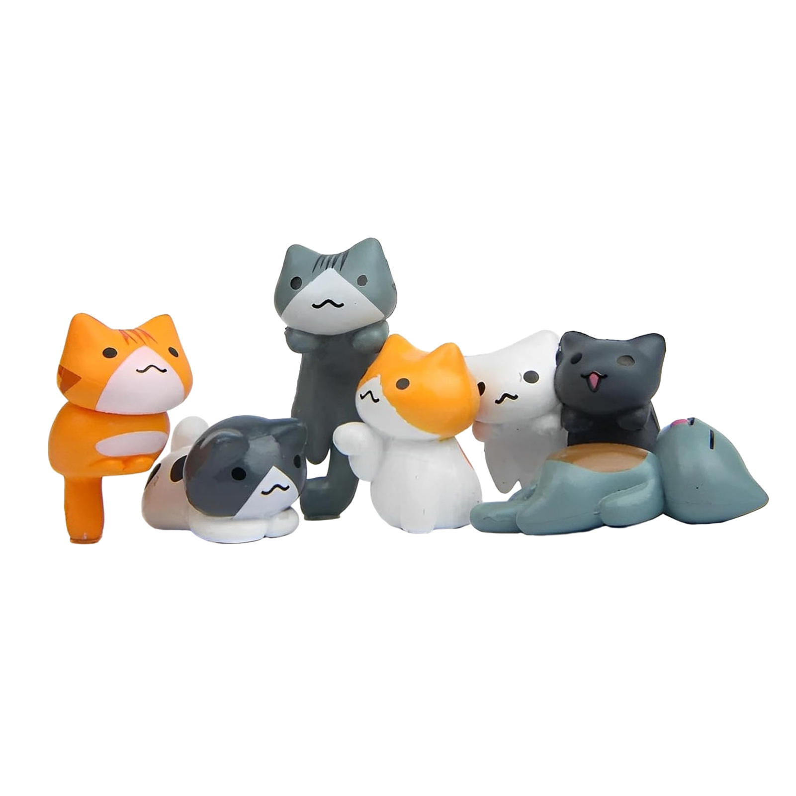 YiJin 6Pcs Mini Cat Statues Car Center Console Decoration Set Adorable ...