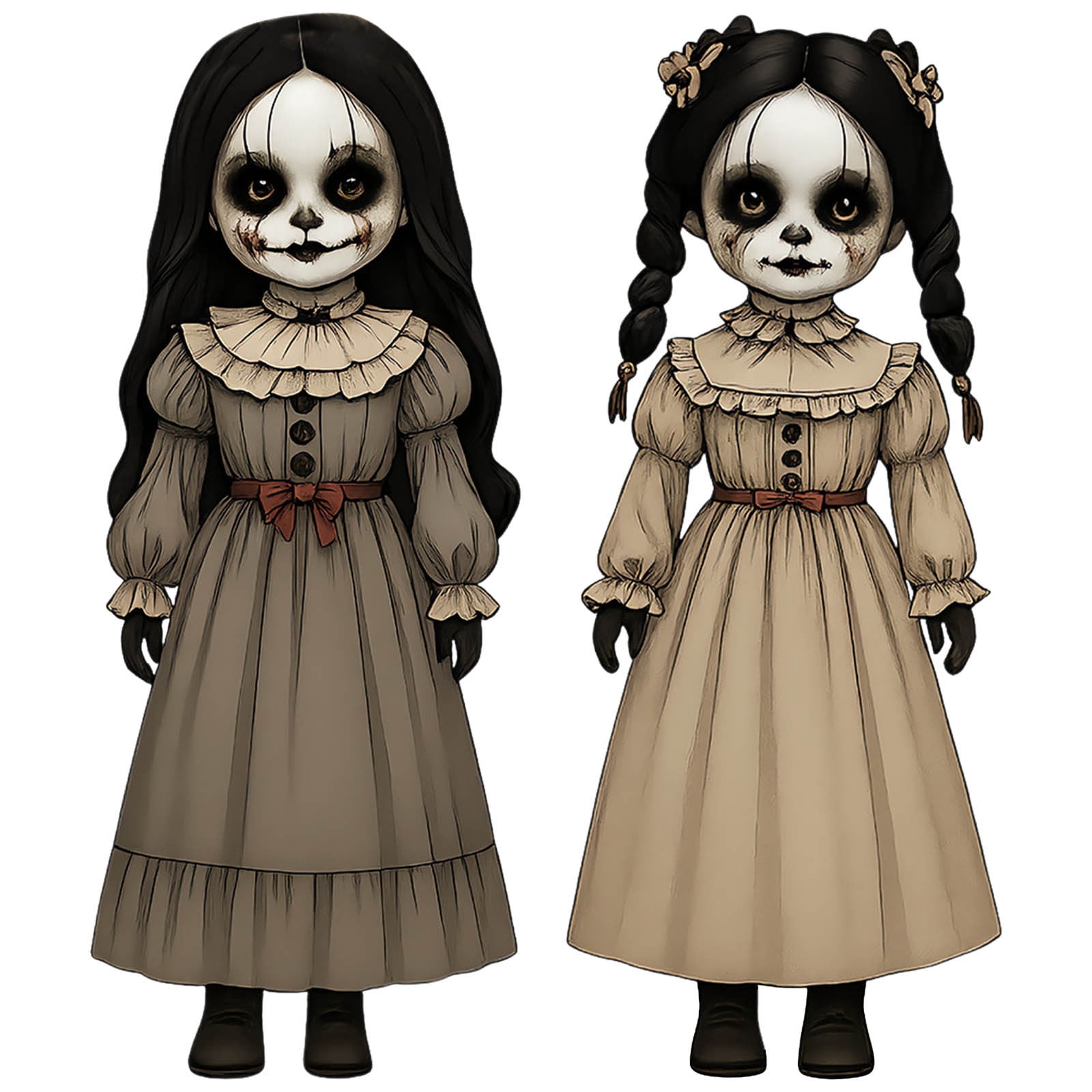 YiJuHui 10pcs Horror Doll Wall Stickers, Scary Vinyl Decals for ...