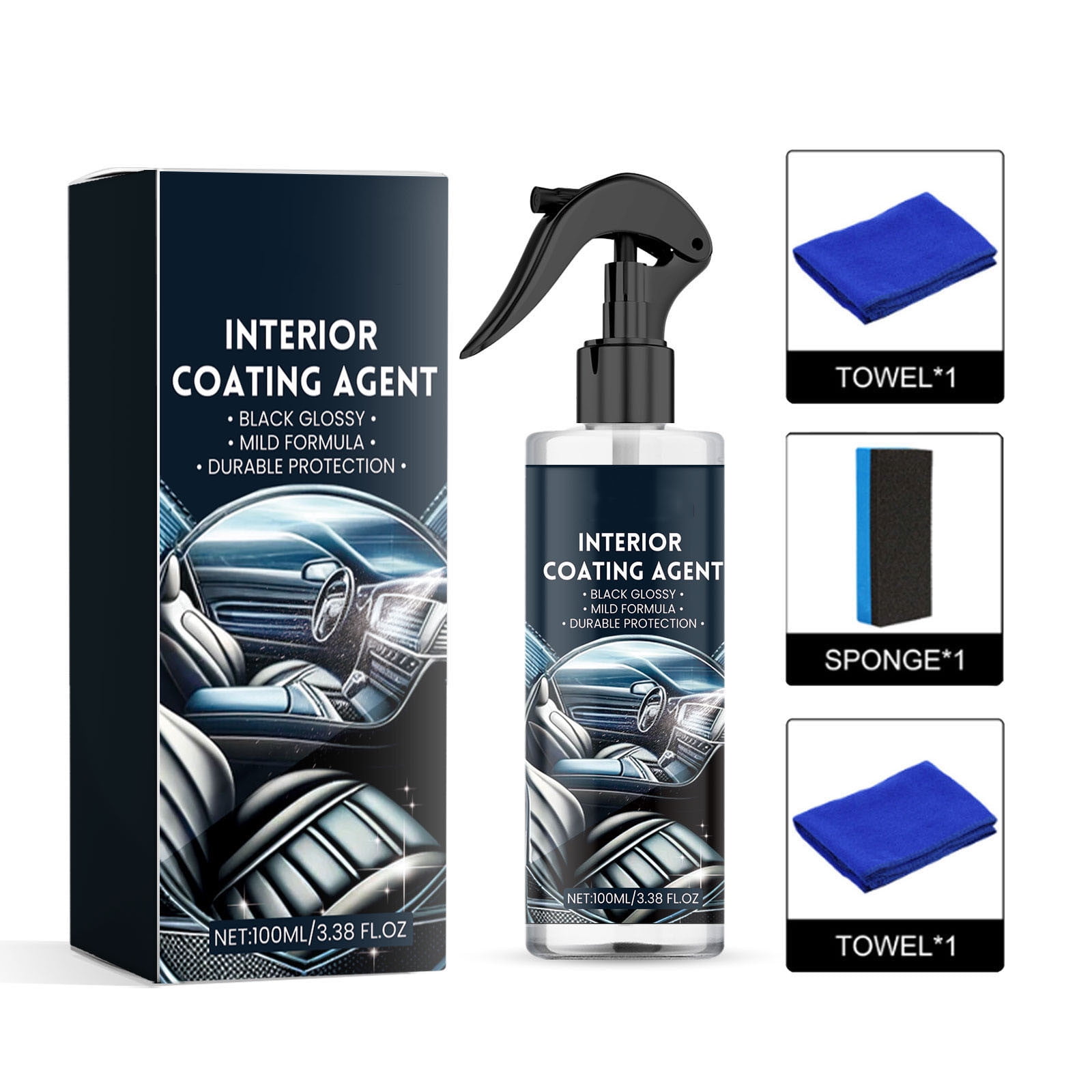 YiJuHui 1pcs Car Upholstery Cleaner Waterless Interior Stain Remover ...