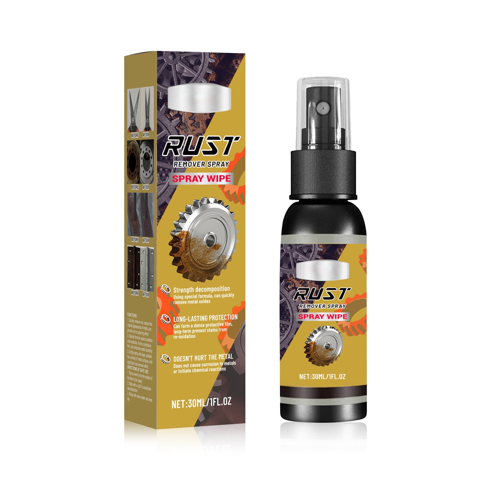 YiJuHui 1pcs Fast-Acting Metal Rust Remover Spray - Dissolves Stubborn ...