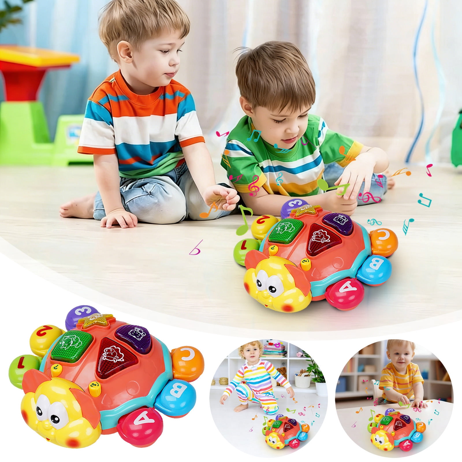 YiJuHui 1pcs Interactive Crawling Crab Toy with Music & Lights ...